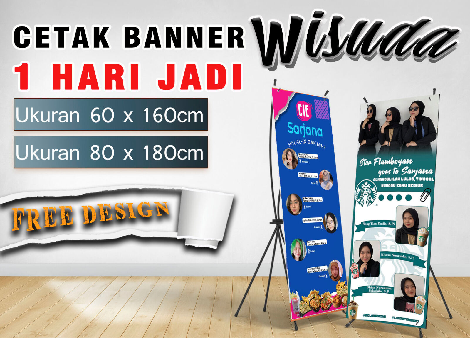 Cetak X Banner Wisuda Baner sidang Skripsi Banner congratulation ...