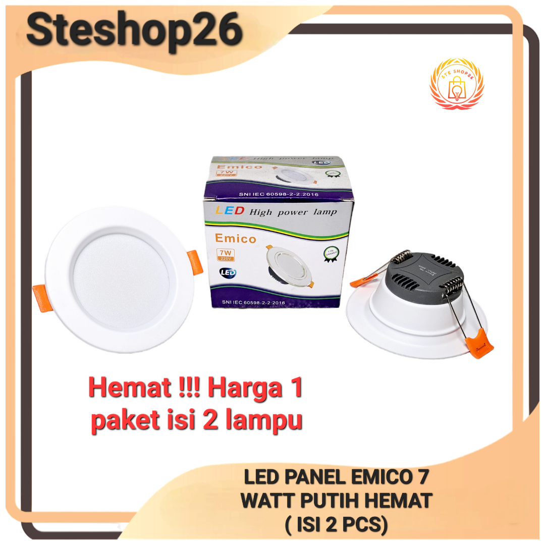 LAMPU LED PANEL DOWN LIGHT EMICO 7 WATT PUTIH LAMPU KITCHEN SET LEMARI ...