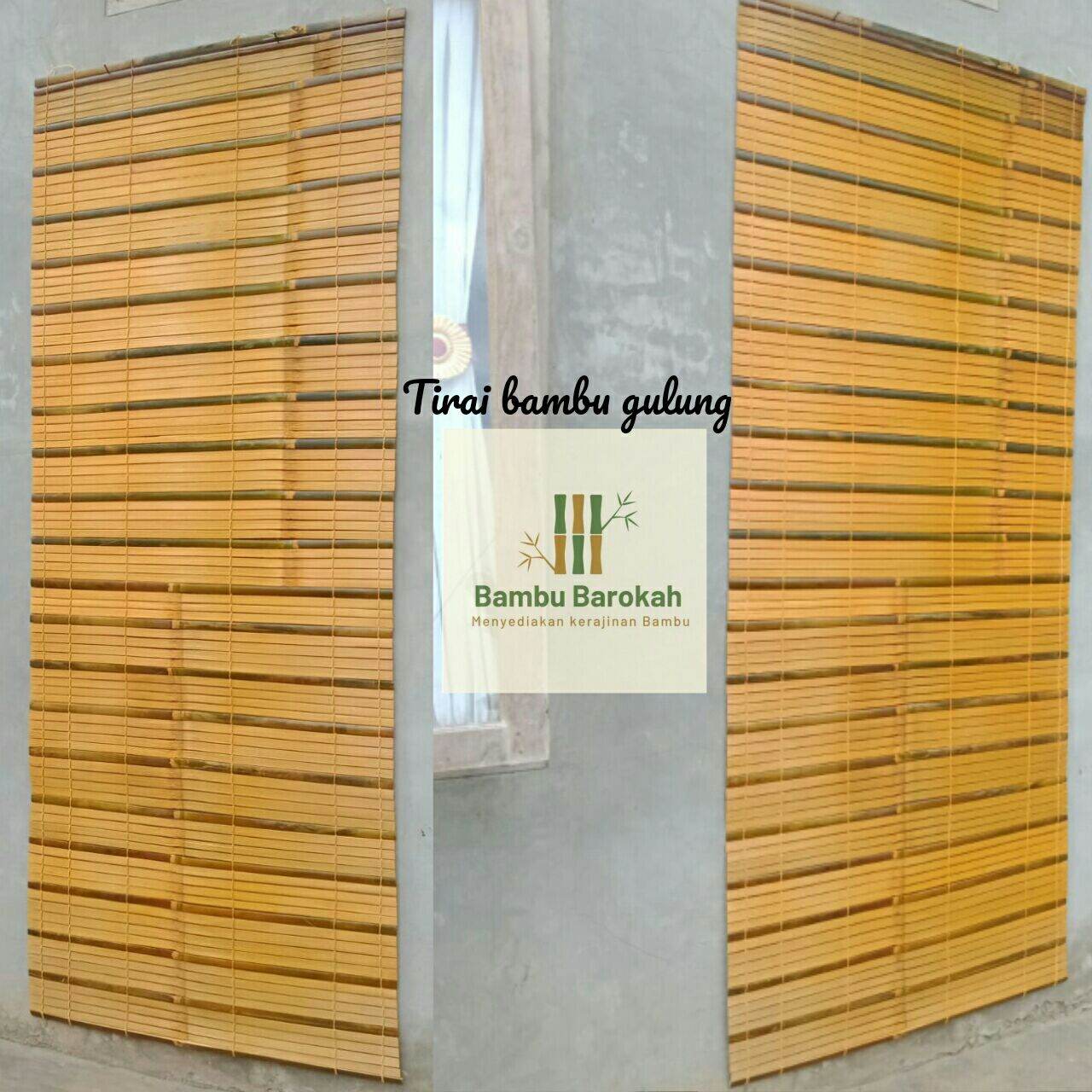Bisa bayar di tempat Tirai bambu gulung depan rumah ukuran 75cmx200cm ...