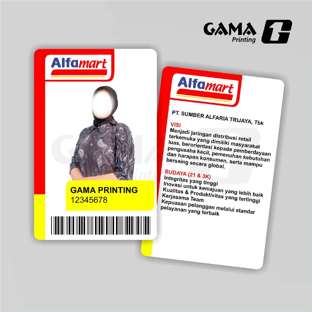 Cetak Kartu ID Card Alfa Pegawai Alfamart Bahan PVC Tebal Sehari Jadi ...