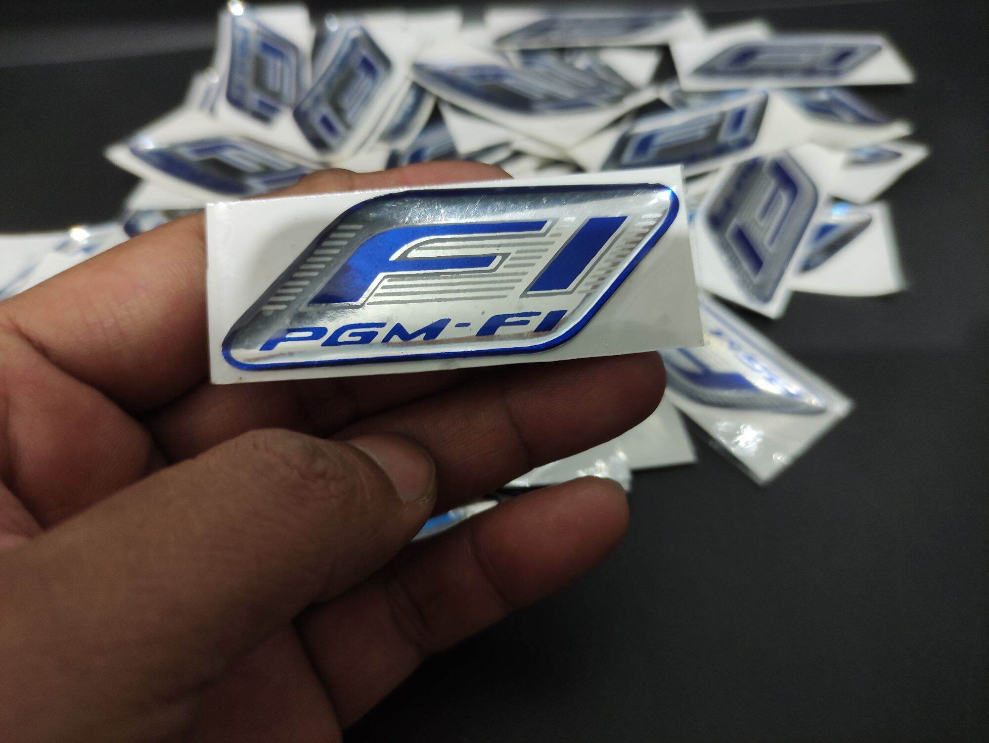 Emblem resmi honda PGM FI Stiker timbul pgm fi emblem motor honda ...