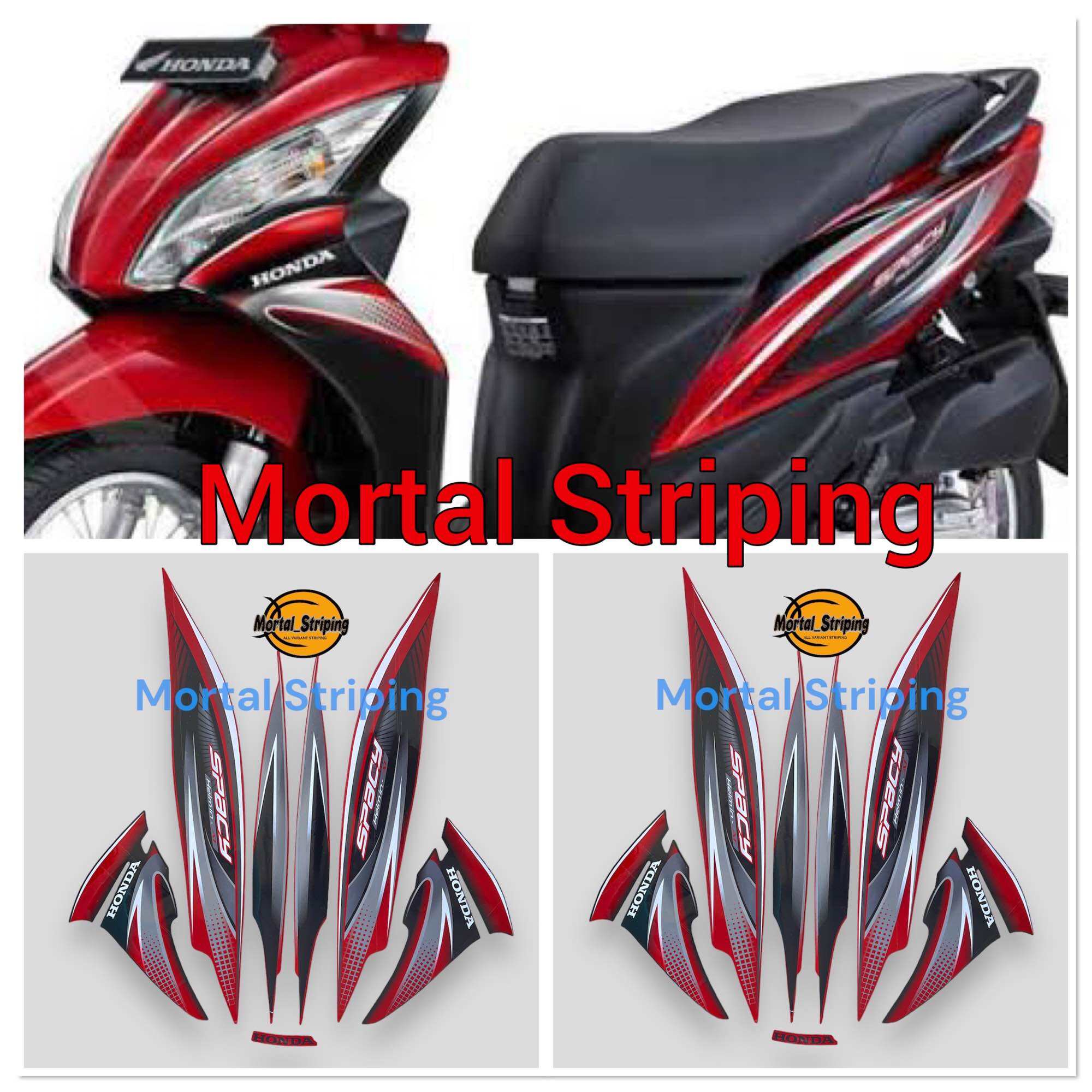 STIKER STRIPING MOTOR SPACY 2011 2012 MERAH | Lazada Indonesia