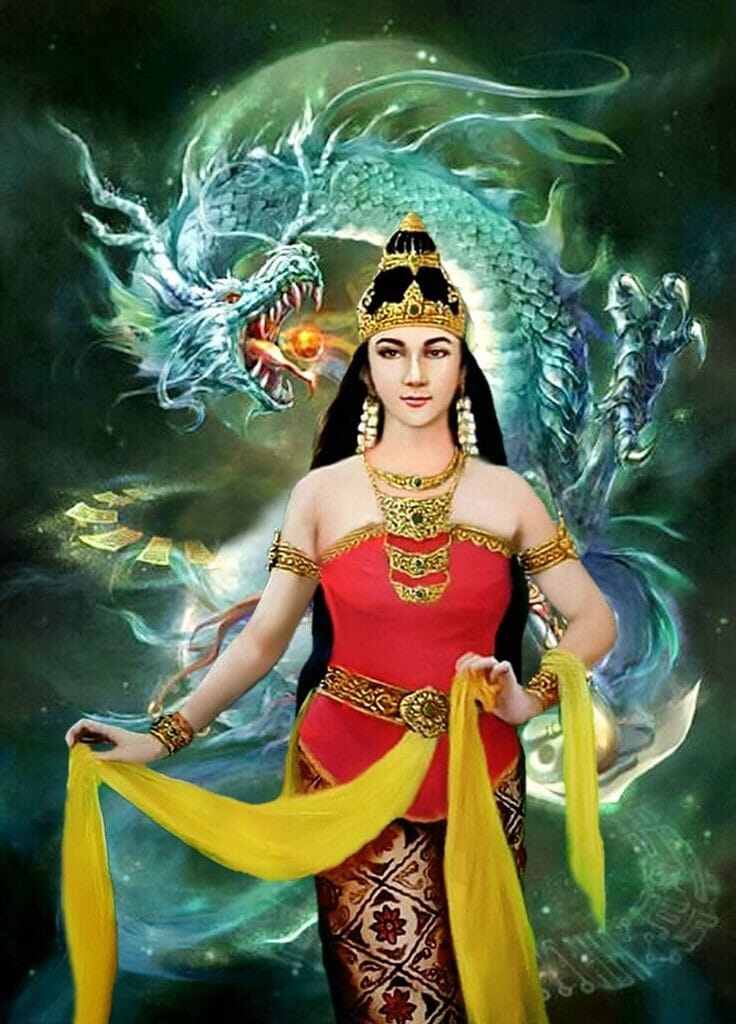 hiasan dinding lukisan cetak NYI loro kidul baju merah plus bingkai ...