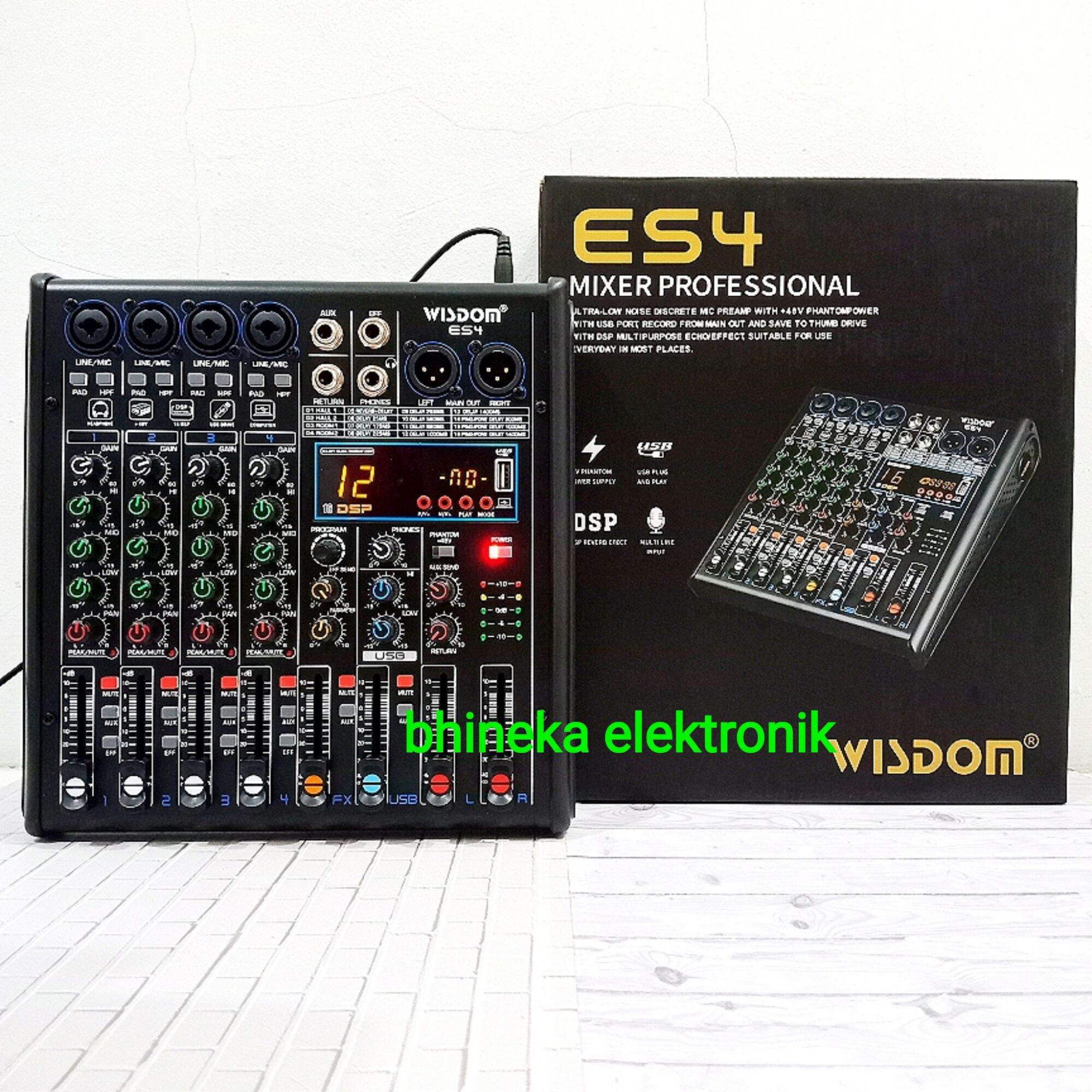 MIXER WISDOM ES4 / ES 4 MIXER 4 CHANNEL ORIGINAL | Lazada Indonesia