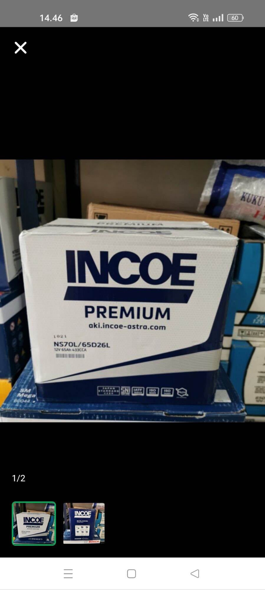 Aki Fortuner/ Incoe NS70L Premium/ 12V65Ah/ Aki Pajero Innova Diesel ...