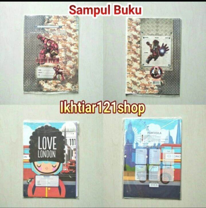 1 pack Sampul Buku full karakter ukuran kuarto isi 10 Lembar | Lazada ...