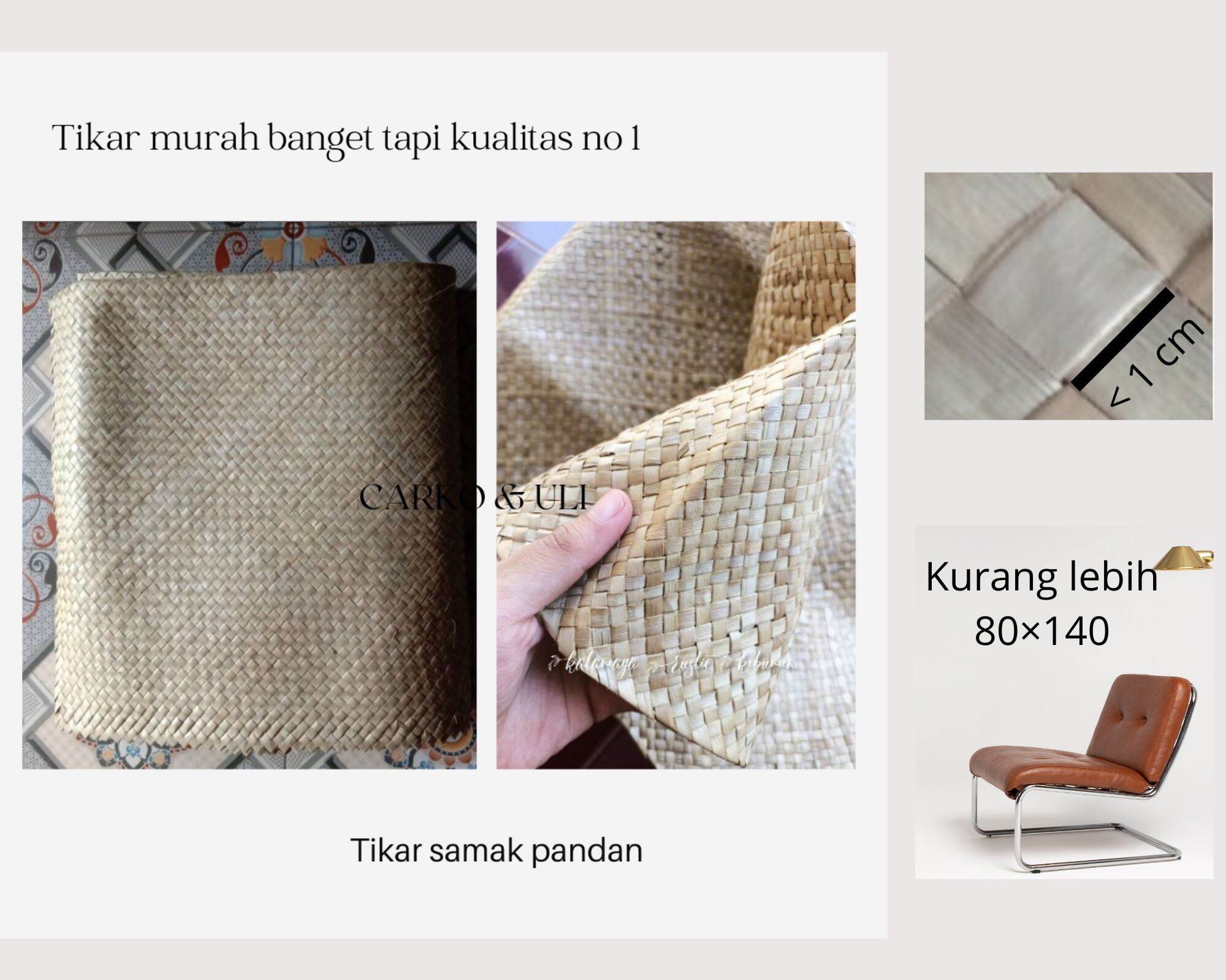 Anyaman pandan kurang lebih 80×140 cm 120×180 cm 140×200 cm samak tikar ...