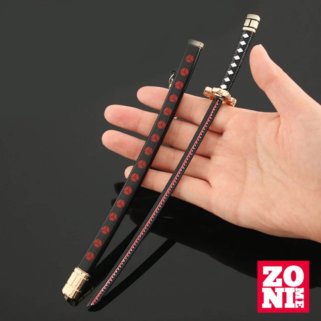 ZONIME Miniatur Pedang Zoro 26 Keychain Anime One Piece Shusui Sandai ...