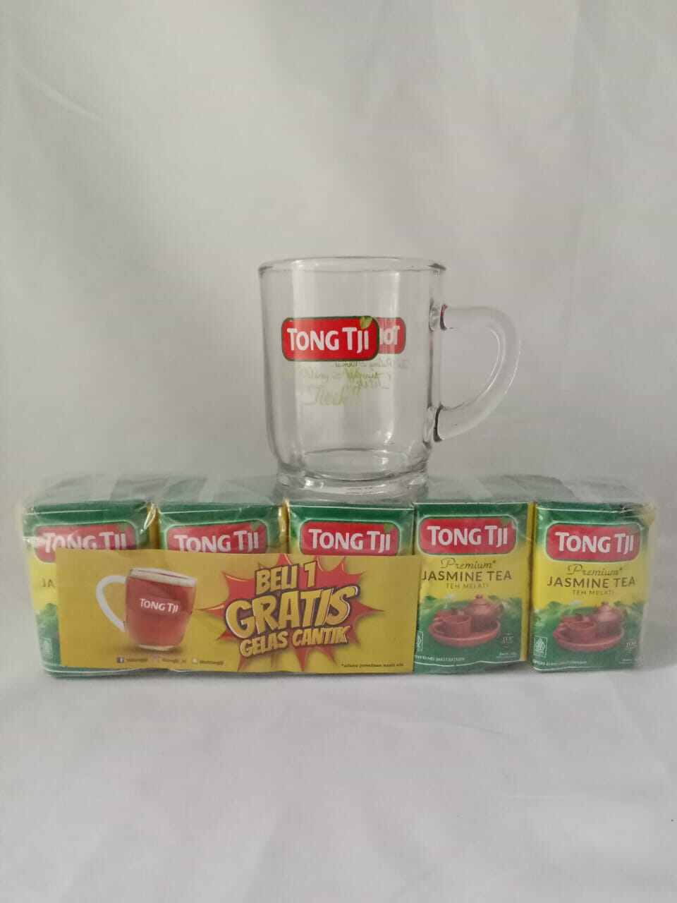 Teh Tong Tji Premium Jasmine Tea Gratis Gelas, 1 pack isi 5 (40gr x 5 ...