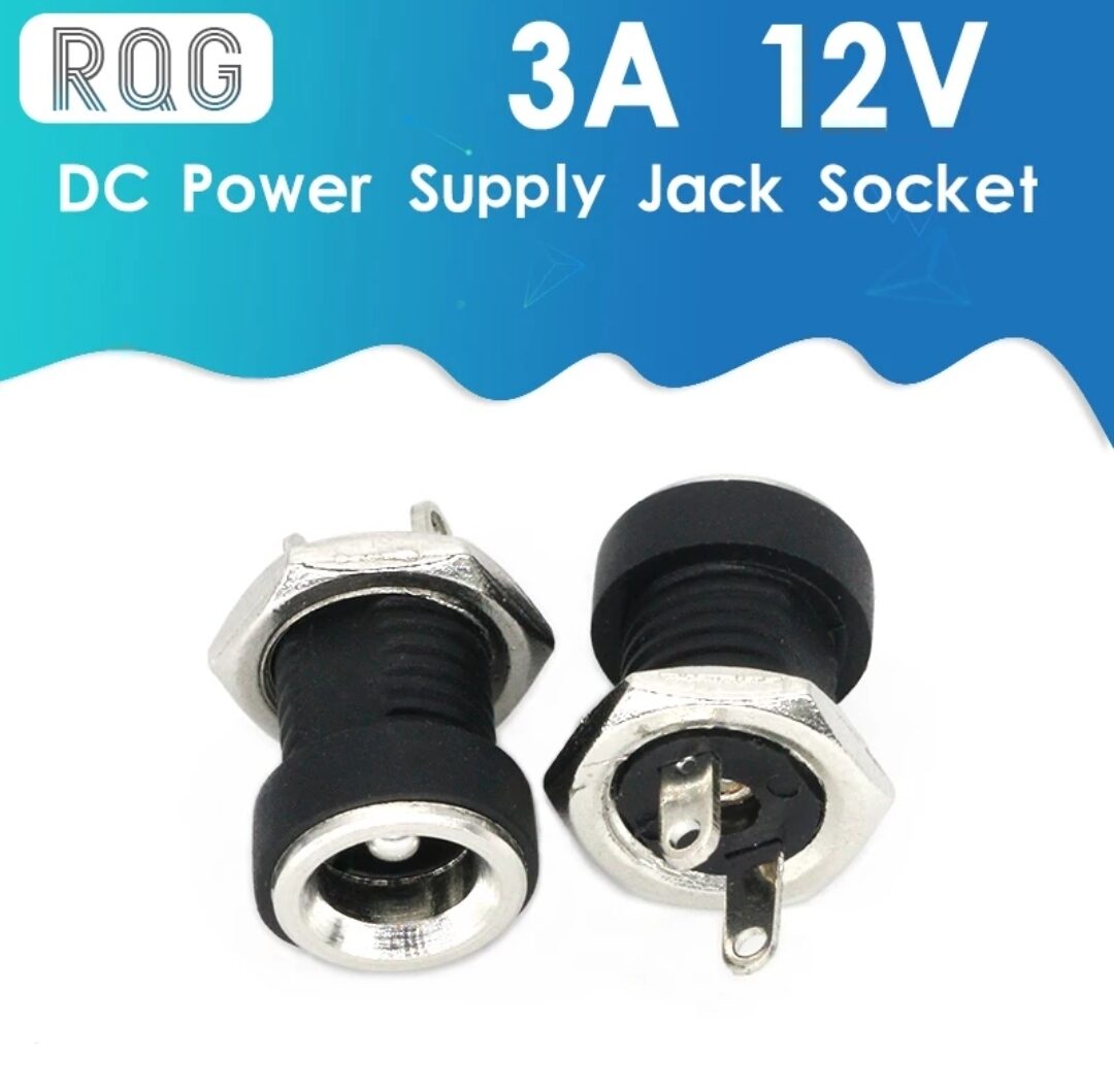 1 Buah 3a 12v Untuk Dc Power Supply Jack Socket Female Panel Mount