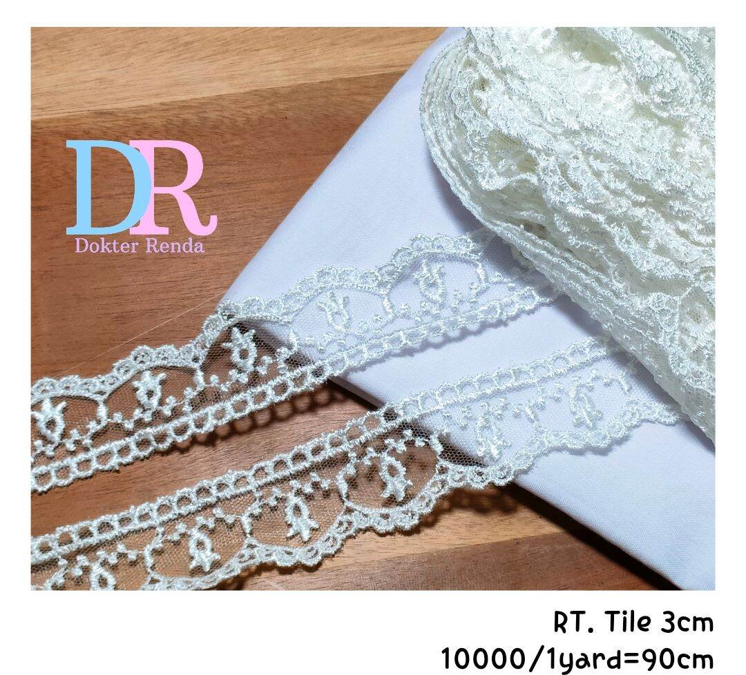 renda tile 3cm BROKEN WHITE | Lazada Indonesia