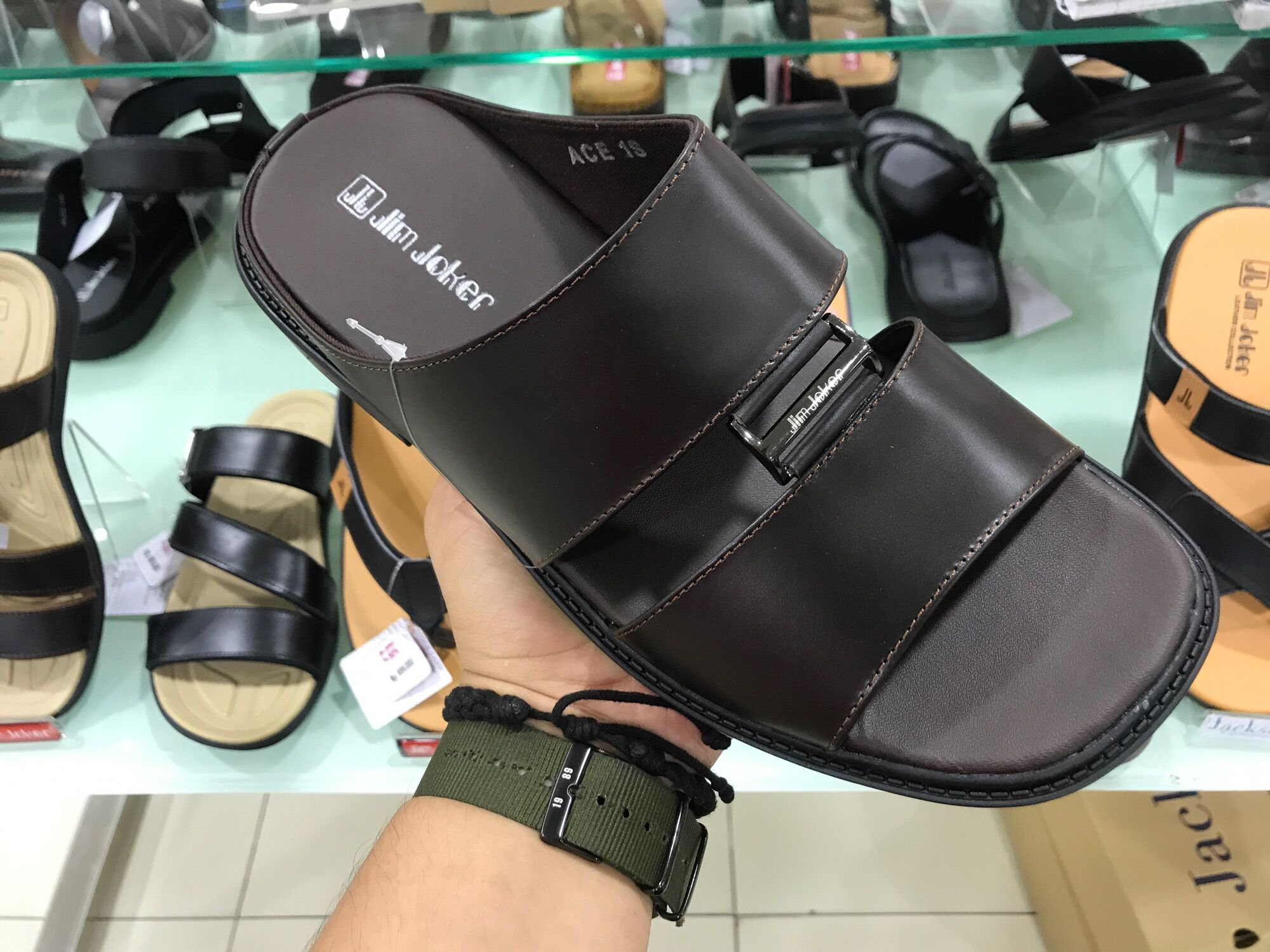 Sandal slop pria bahan kulit asli merek JIM JOKER 100% ORIGINAL ...