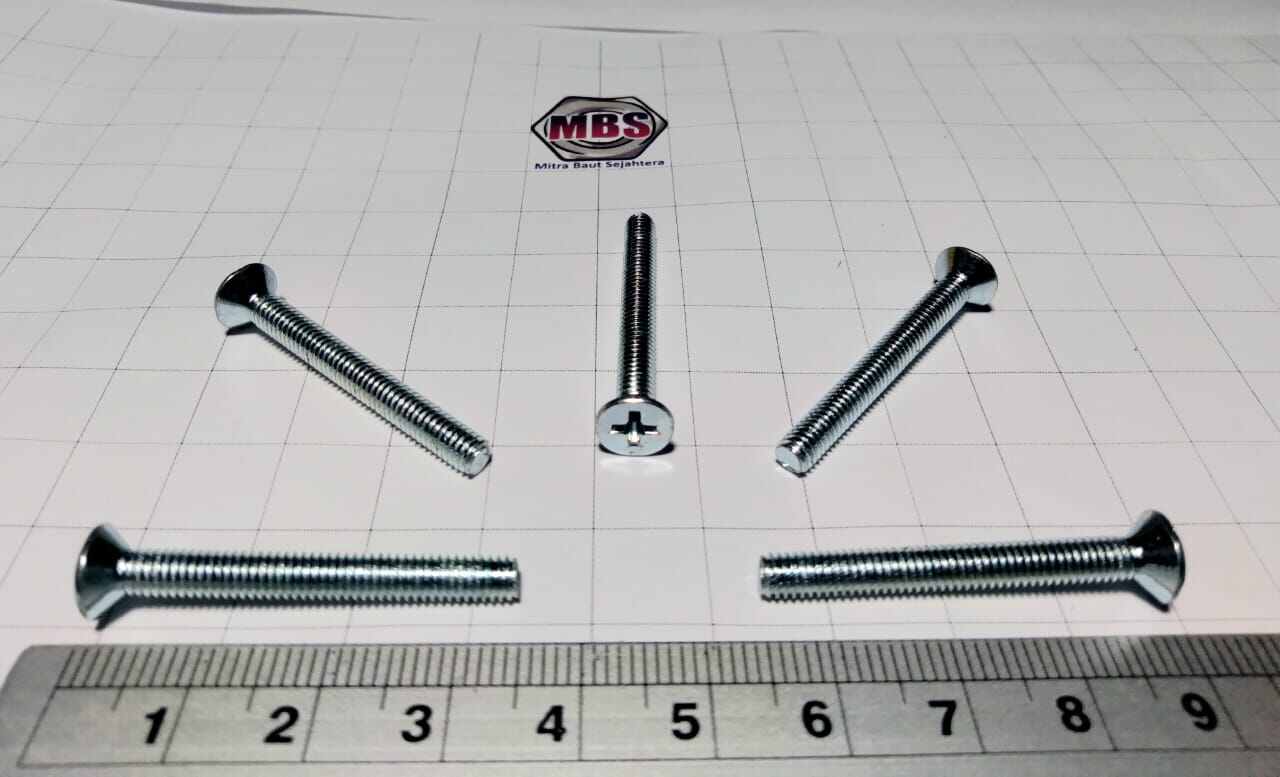 5 Pcs Baut Jf M4 x 35 Galvanis / Sekrup / Skrup Jf M4 x 35 Panjang 3,5 ...