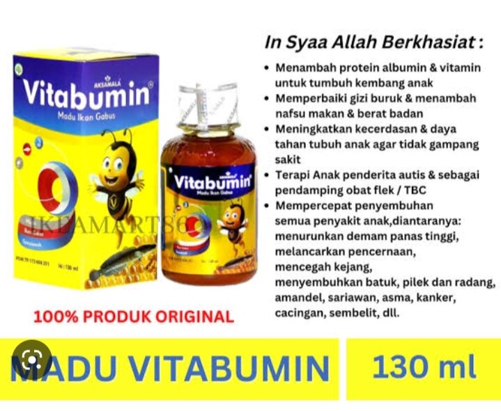 VITABUMIN MADU ANAK IKAN GABUS SIRUP 130 ML | Lazada Indonesia
