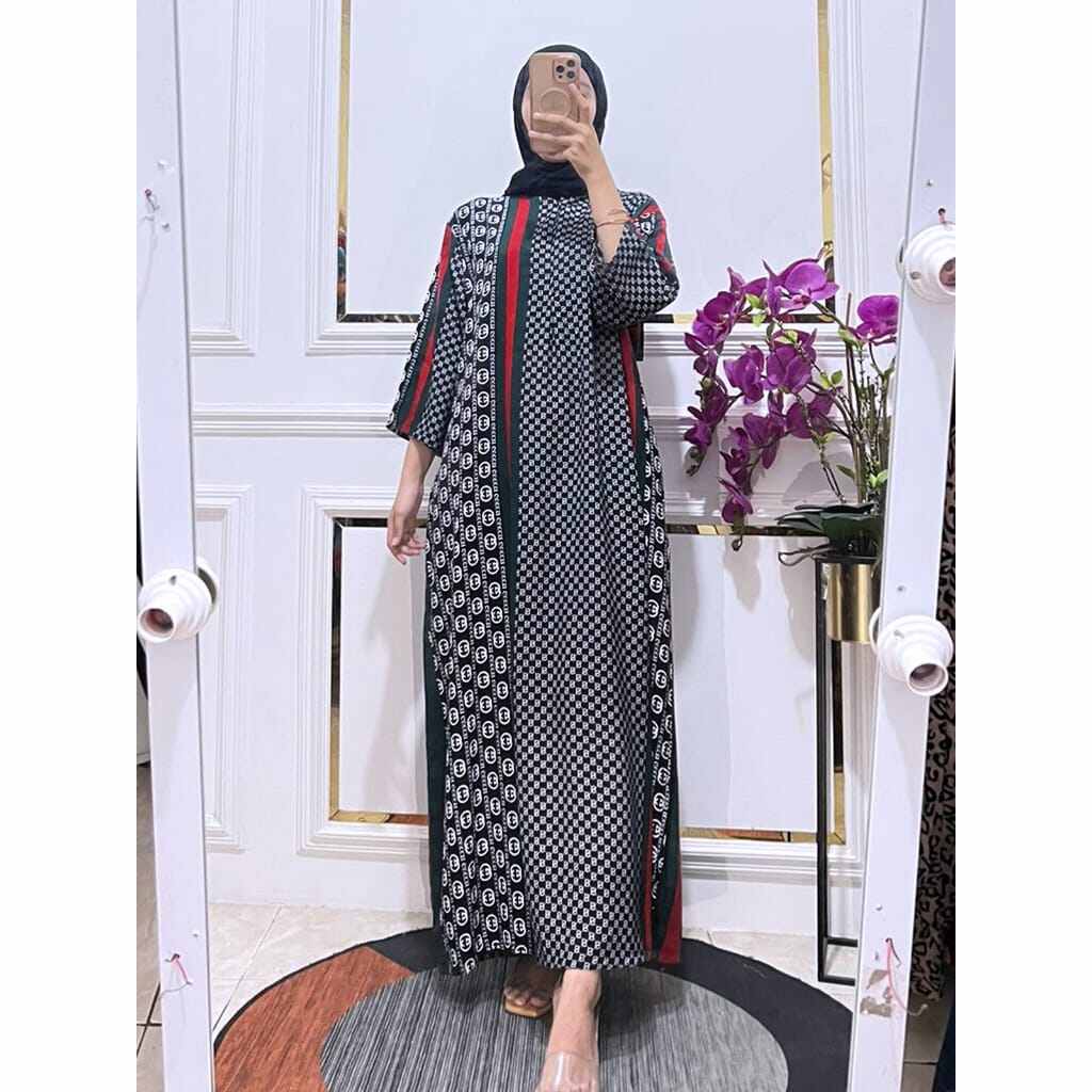 daster gamis jumbo bahan rayon tangan 3/4 premium adem terbaru amara ...