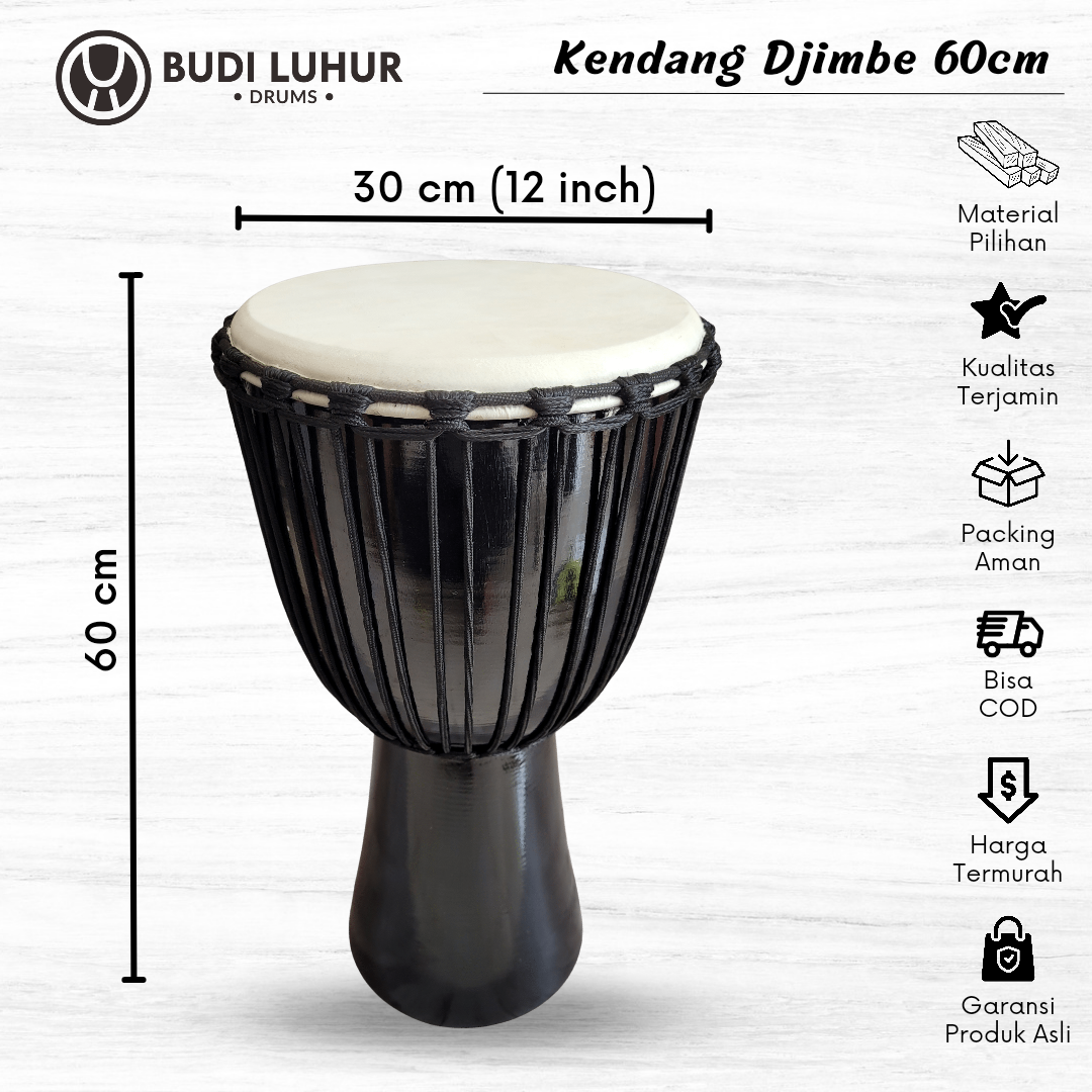 Djimbe Basic Kendang Jimbe Reggae Tinggi 60cm Polos Suara Tone Terbaik ...