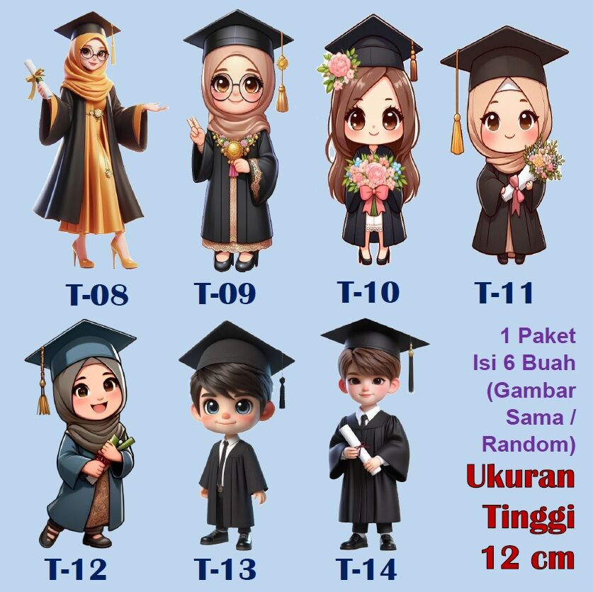 Topper Wisuda isi 6 ukuran 12 CM | Lazada Indonesia