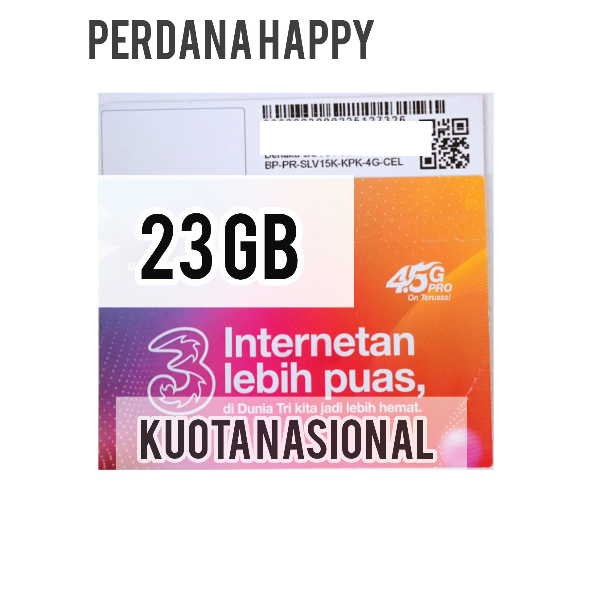 kartu Perdana Tri three 23 GB 30 HARI BM3X | Lazada Indonesia