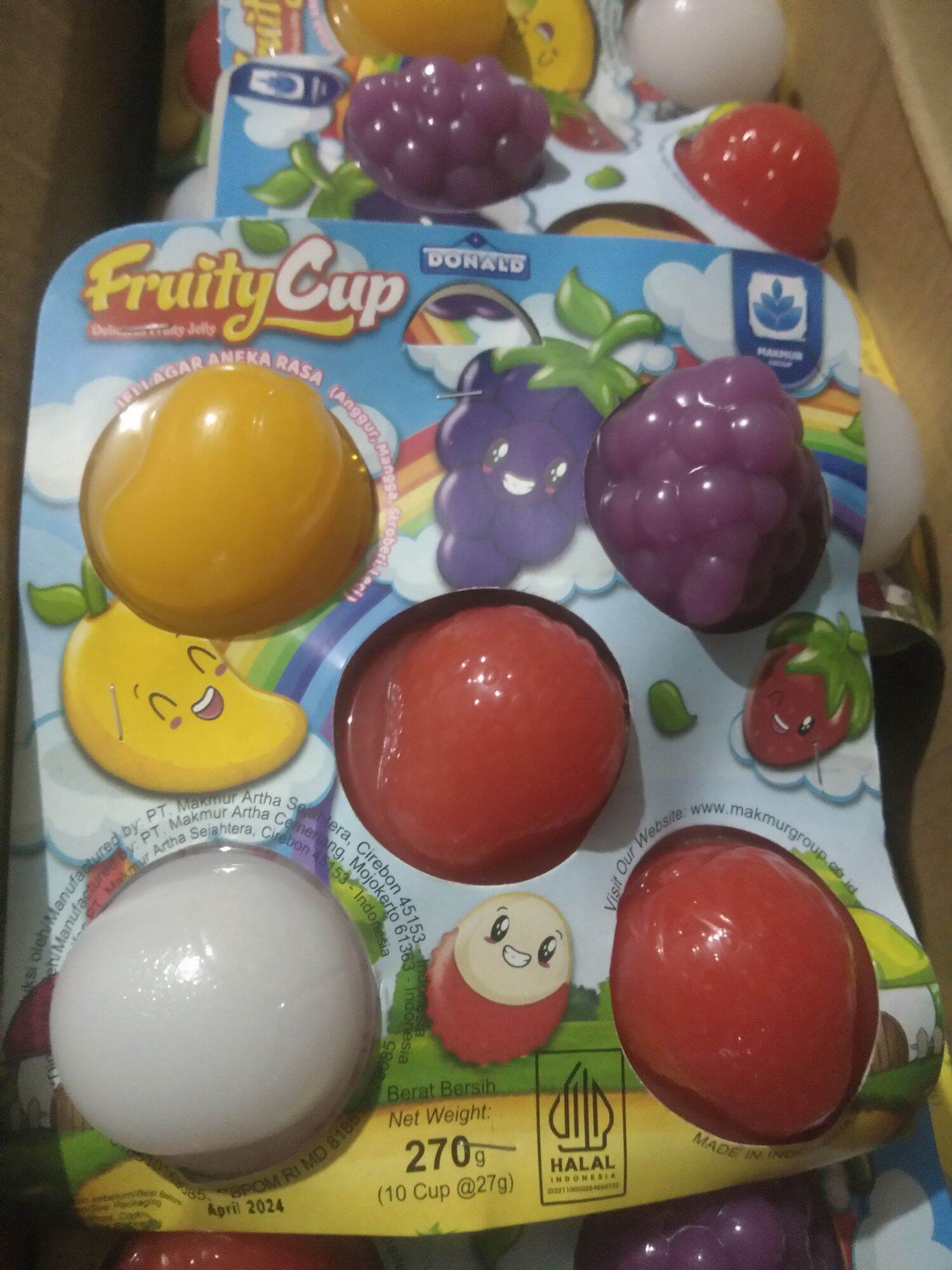 Fruity cup delicious fruity jelly agar aneka rasa, anggur, mangga ...