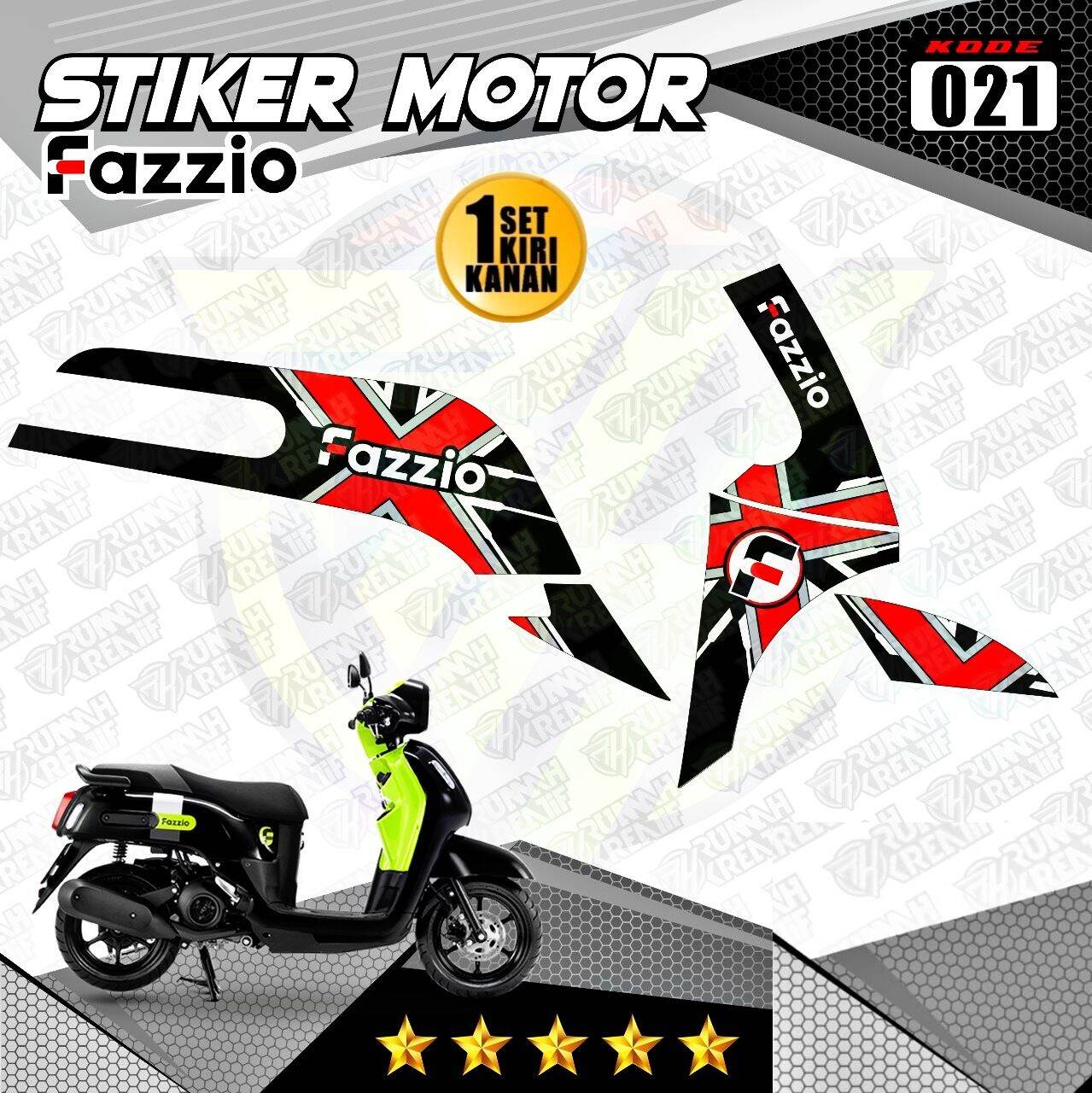 Decal Sticker Striping Variasi Yamaha Fazzio 125 - Yamaha Fazzio Hybrid ...
