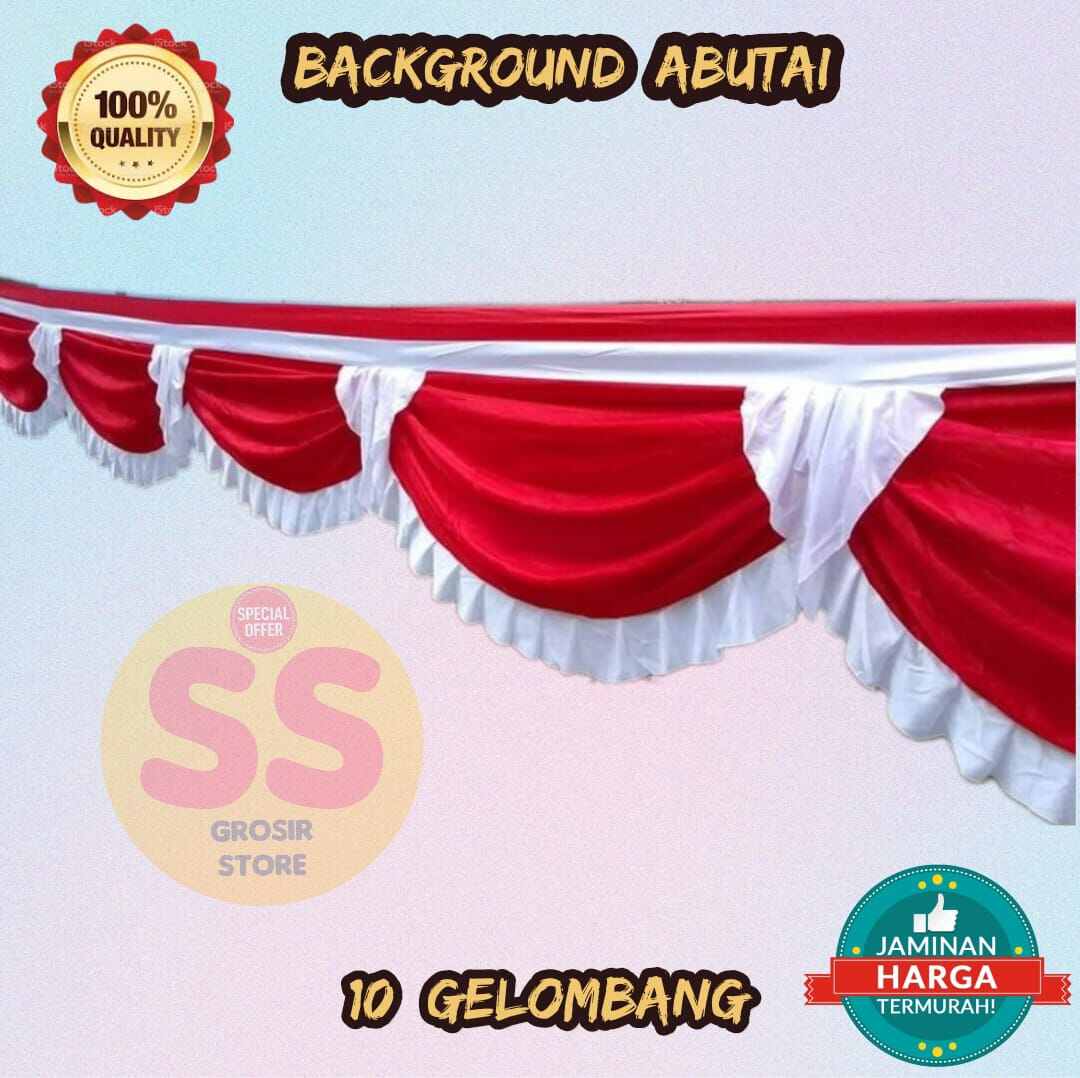 Bendera Background Merah Putih Abutai 10 Gelombang | Lazada Indonesia