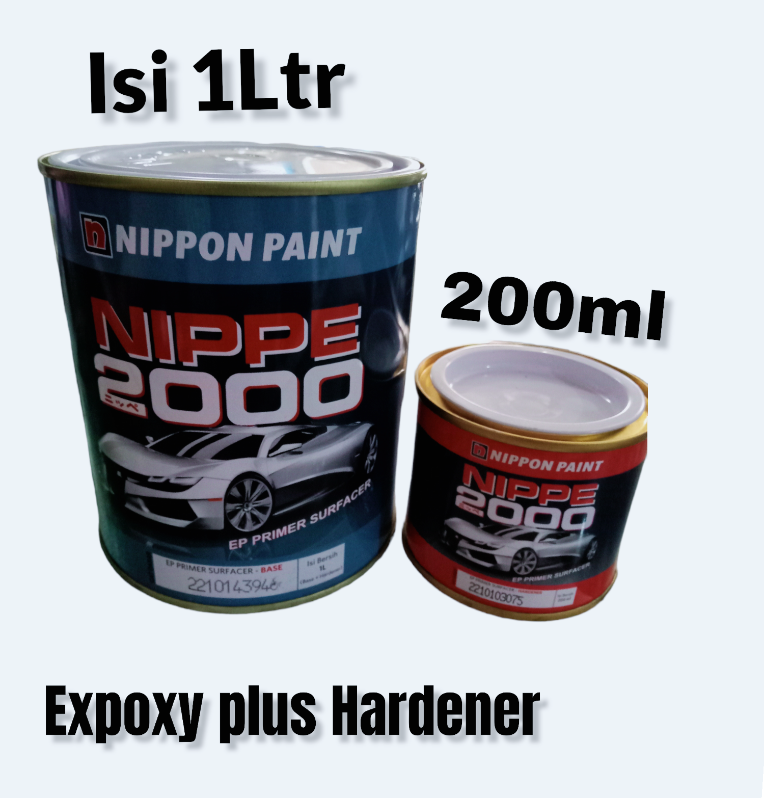 EXPOXY NIPPON 2000 BASE+HARDENER CAT DASAR CAT NIPPE 1Ltr warna ABU ...