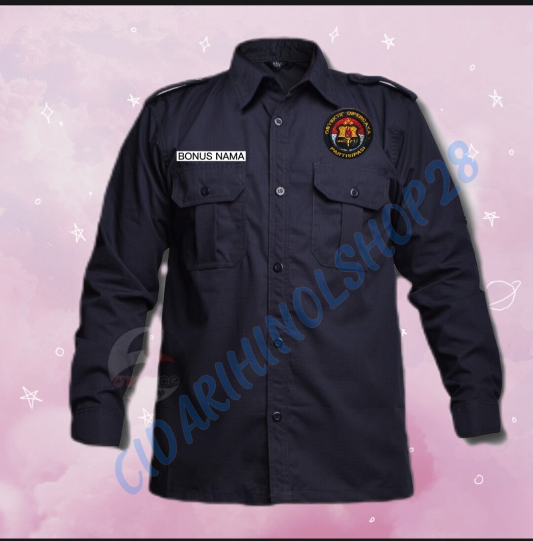 KEMEJA HUMAS POLRI PANJANG BONUS NAMA | Lazada Indonesia