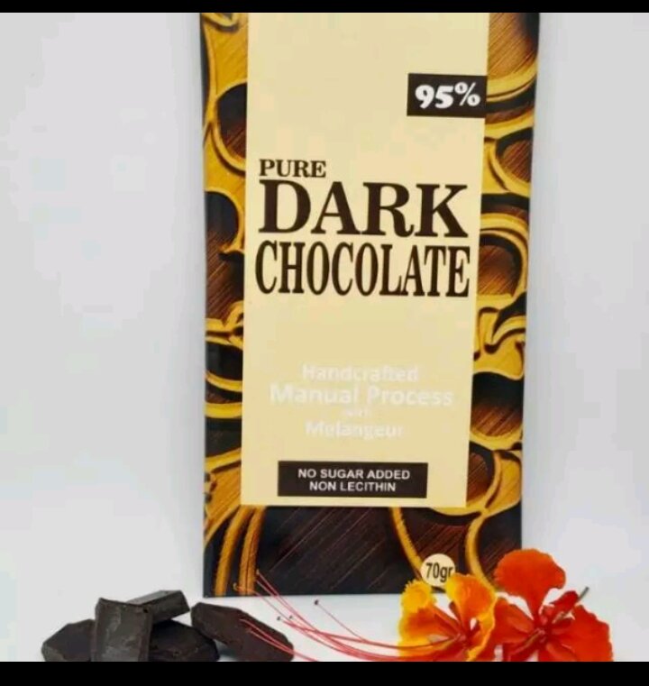 PURE DARK CHOCOLATE 95%, 70 gr ,coklat murni ,coklat diet ,no sugar ...