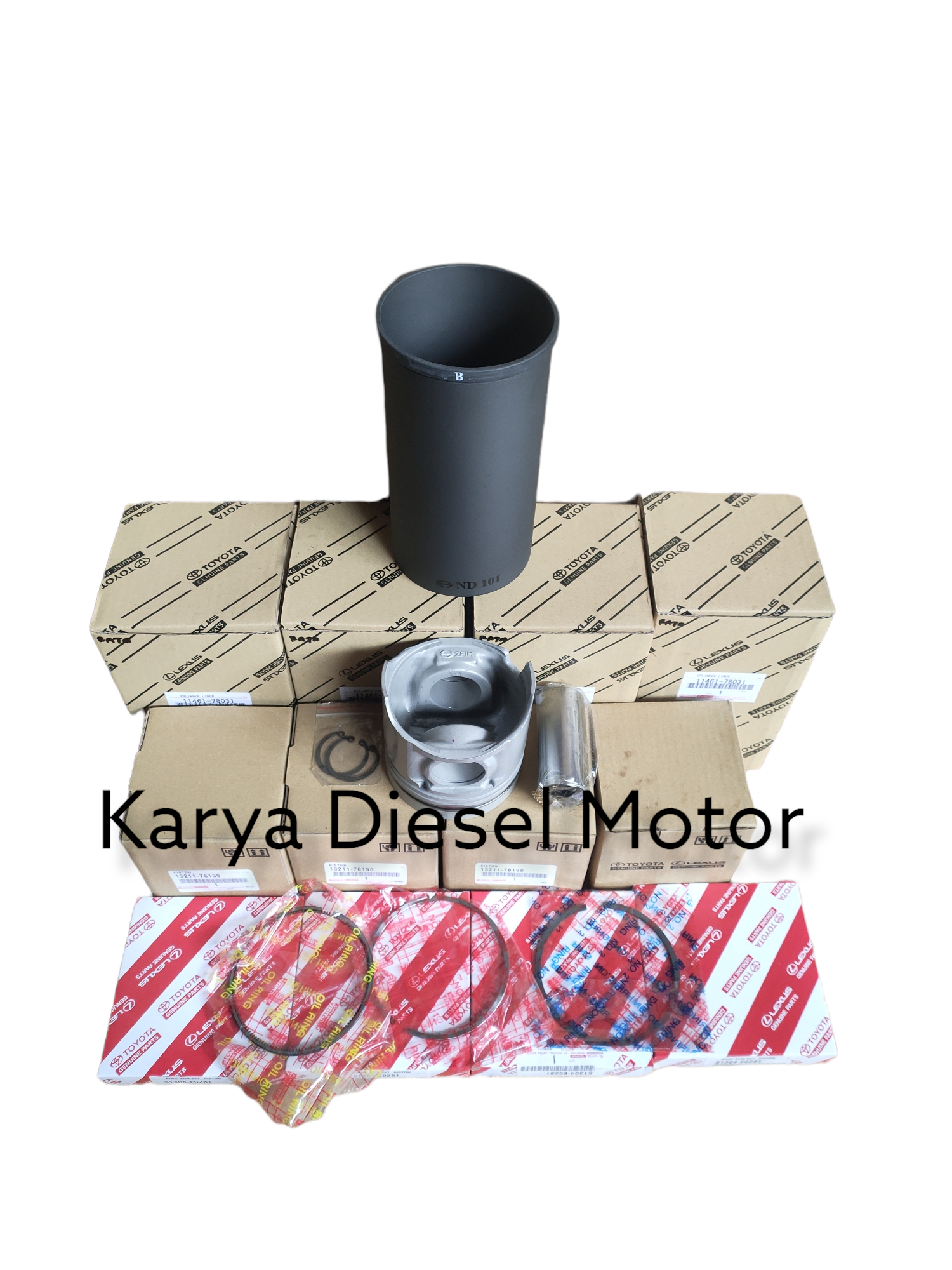 Liner Kit Set Komplit atau Boring Kit Set Piston Set Komplit Toyota Dyna 110 130 Hino Dutro 110 ...