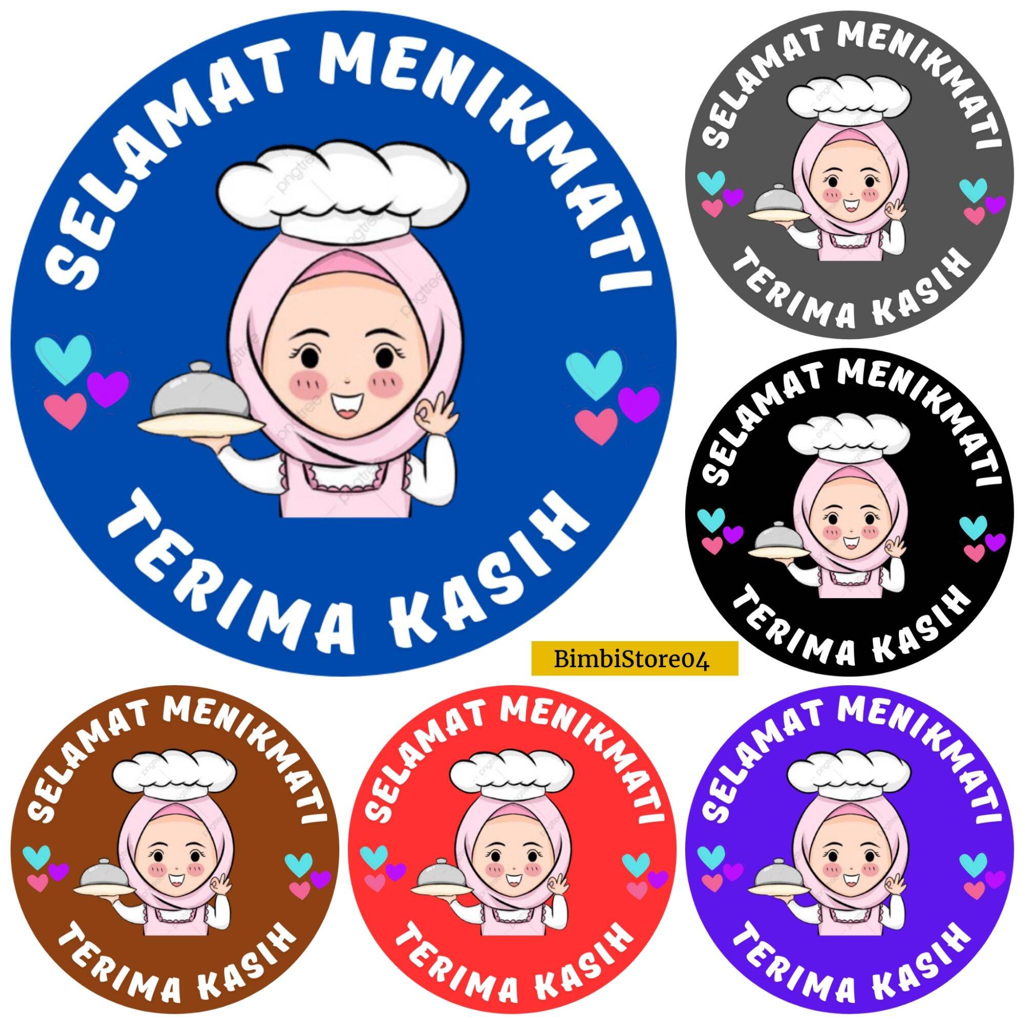 Cetak Stiker Label Makanan Ucapan Terimakasih isi 35 stiker ukuran 3.5 ...