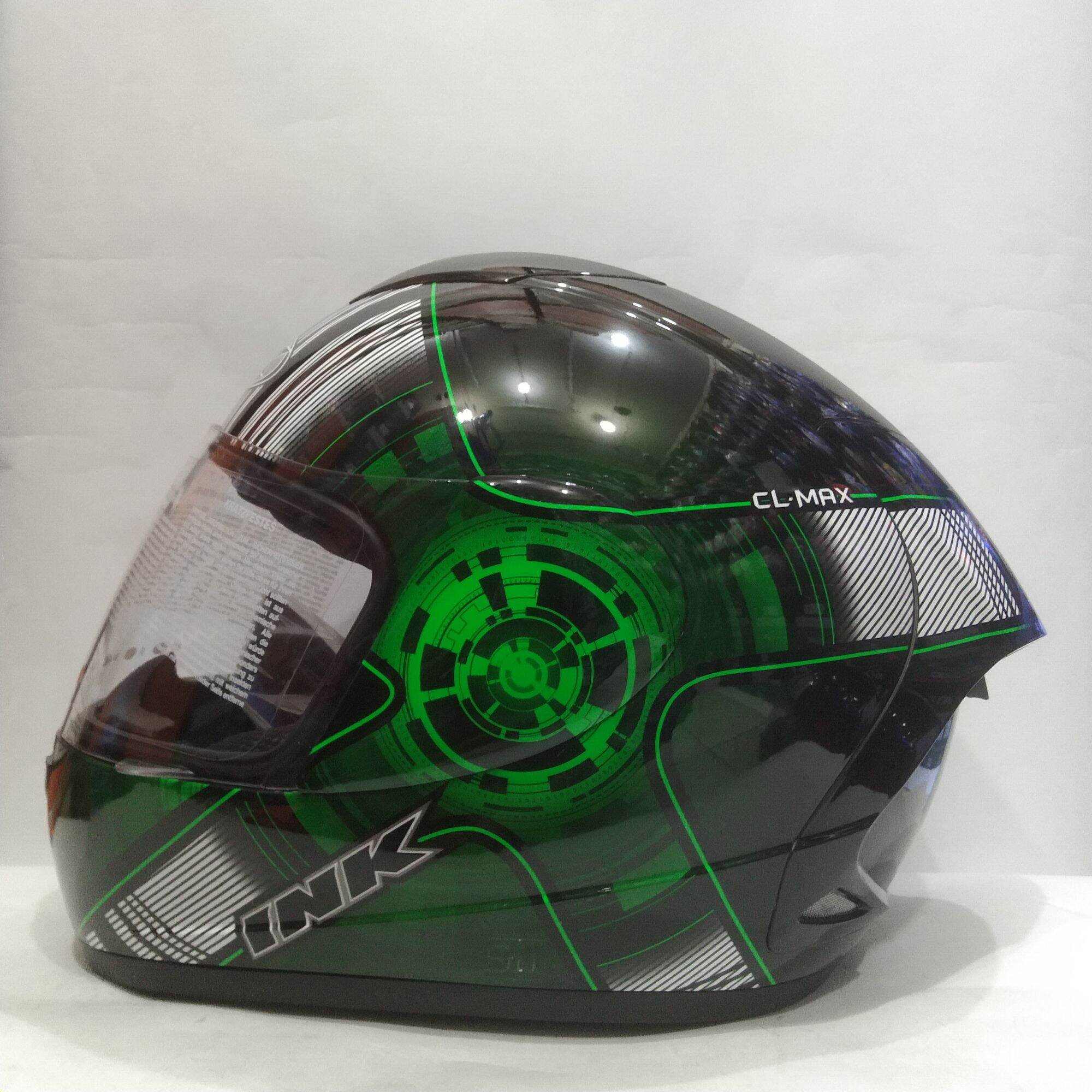 HELM INK CL MAX #4 BLACK GREEN FLUO HELM FULL FACE | Lazada Indonesia