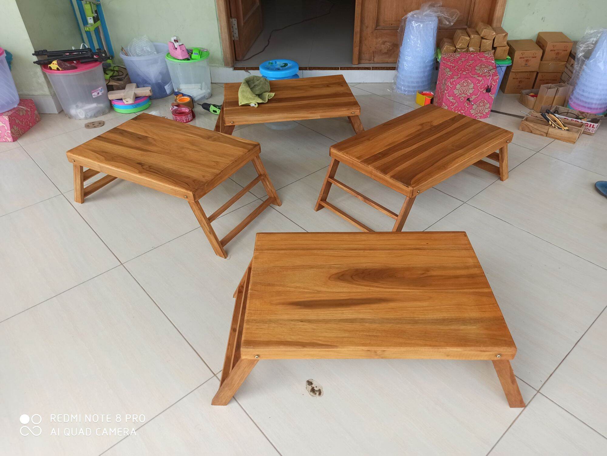 Meja Belajar Lipat Kayu Jati / Meja Camping / Meja outdoor / Meja ...