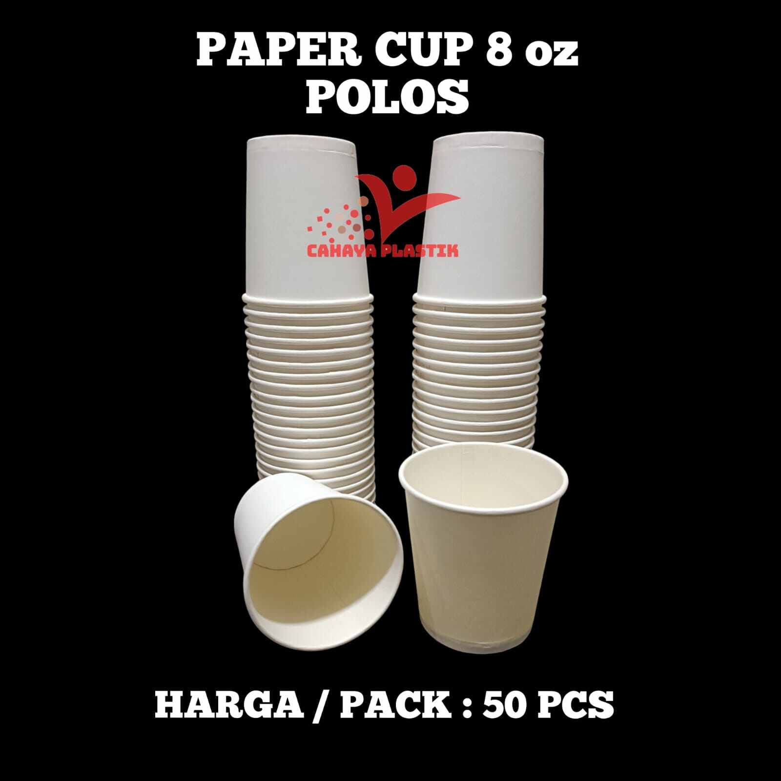 Paper Cup Polos 8oz Isi 50pcs / Gelas Kertas Putih Polos 8 oz 50pcs ...