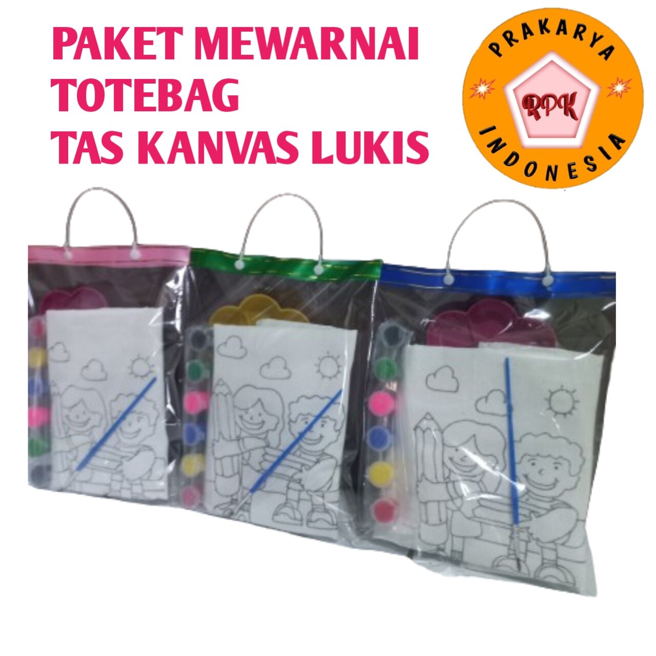 Paket Tas kanvas lukis | Lazada Indonesia