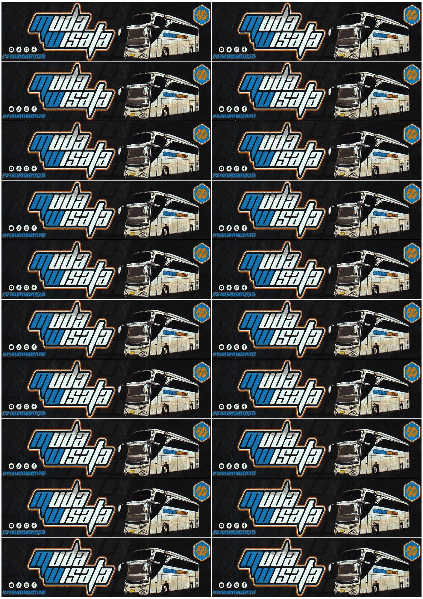 STIKER BUS TELOLET MUDA WISATA BLUE | Lazada Indonesia