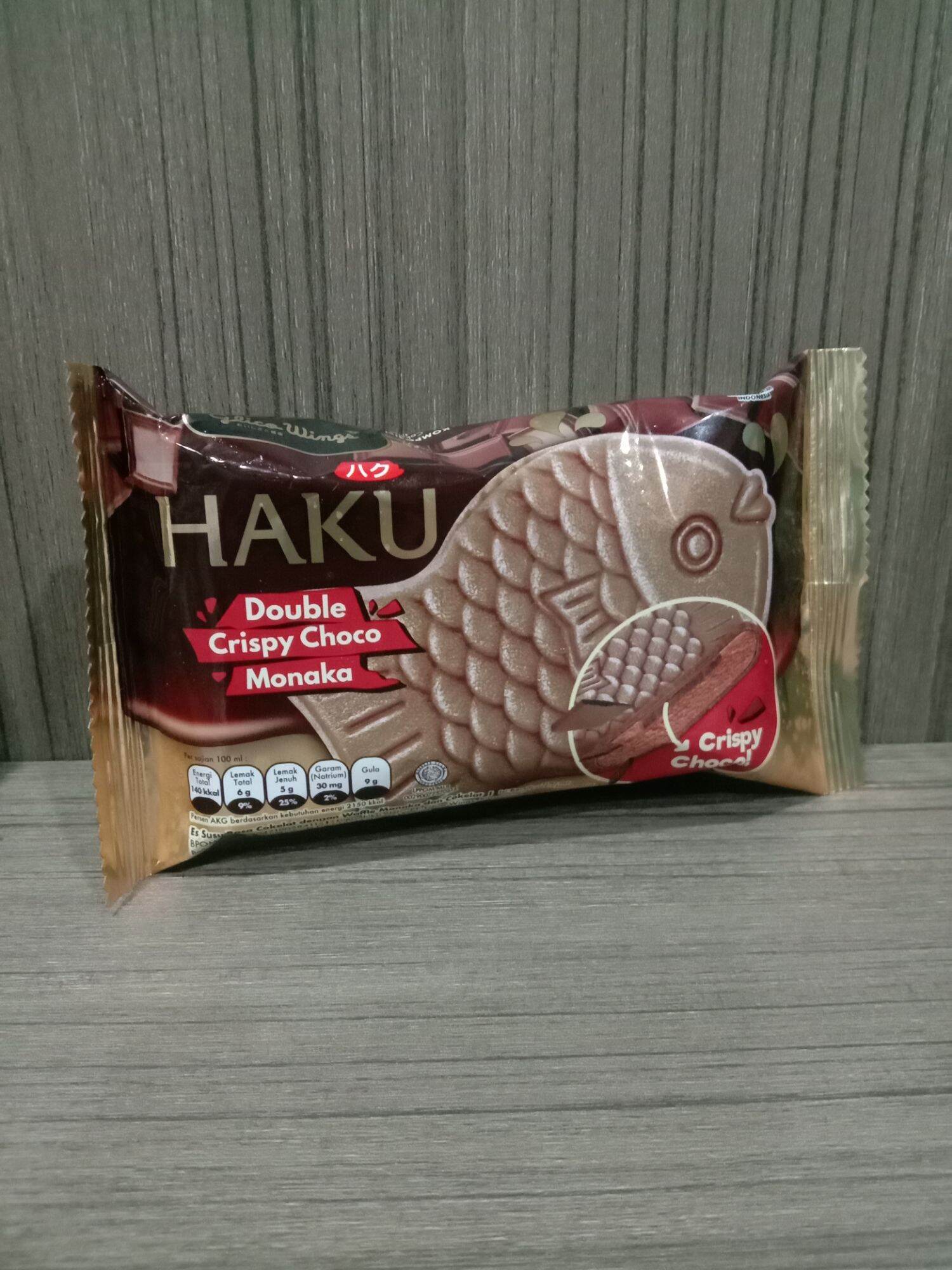 Ice Cream Haku Double Crispy choco Monaka Lezat Dingin Enak | Lazada Indonesia