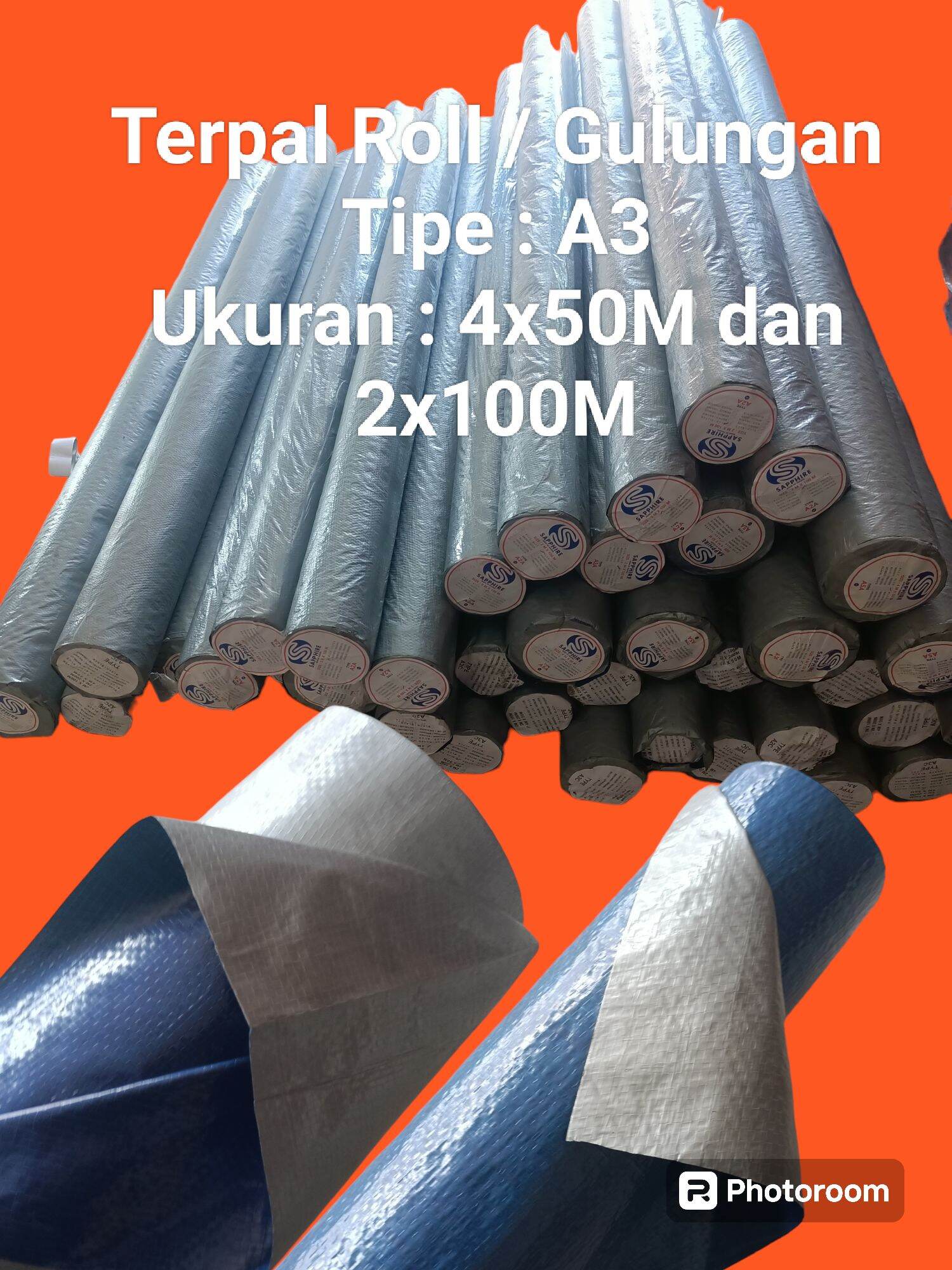 Terpal Roll / Gulungan Tipe A3 Ukuran 2x100M, 4x50M,cocok untuk kandang ...
