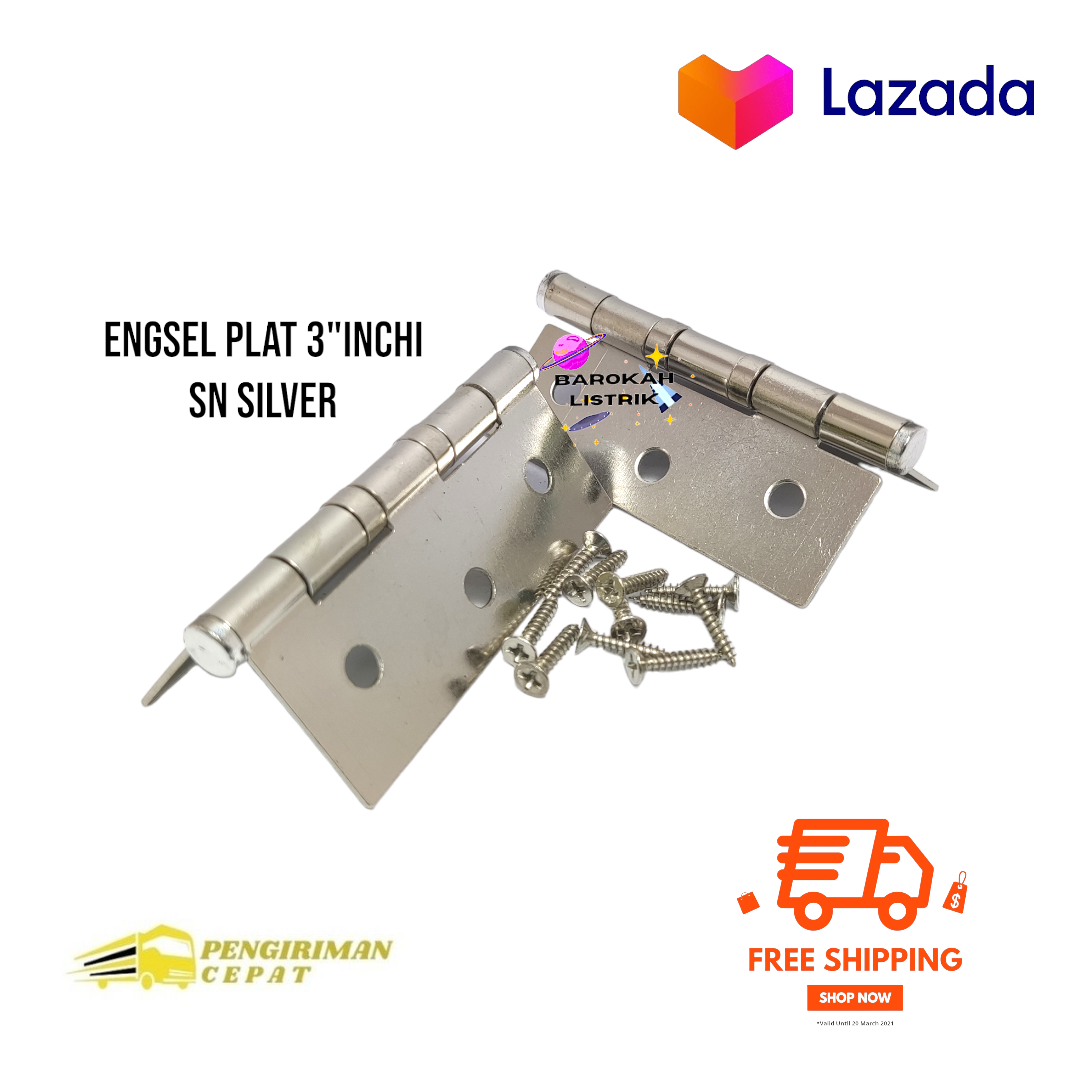 Engsel Plat 3" silver Engsel Jendela plat 3"bahan stainless plat engsel ...