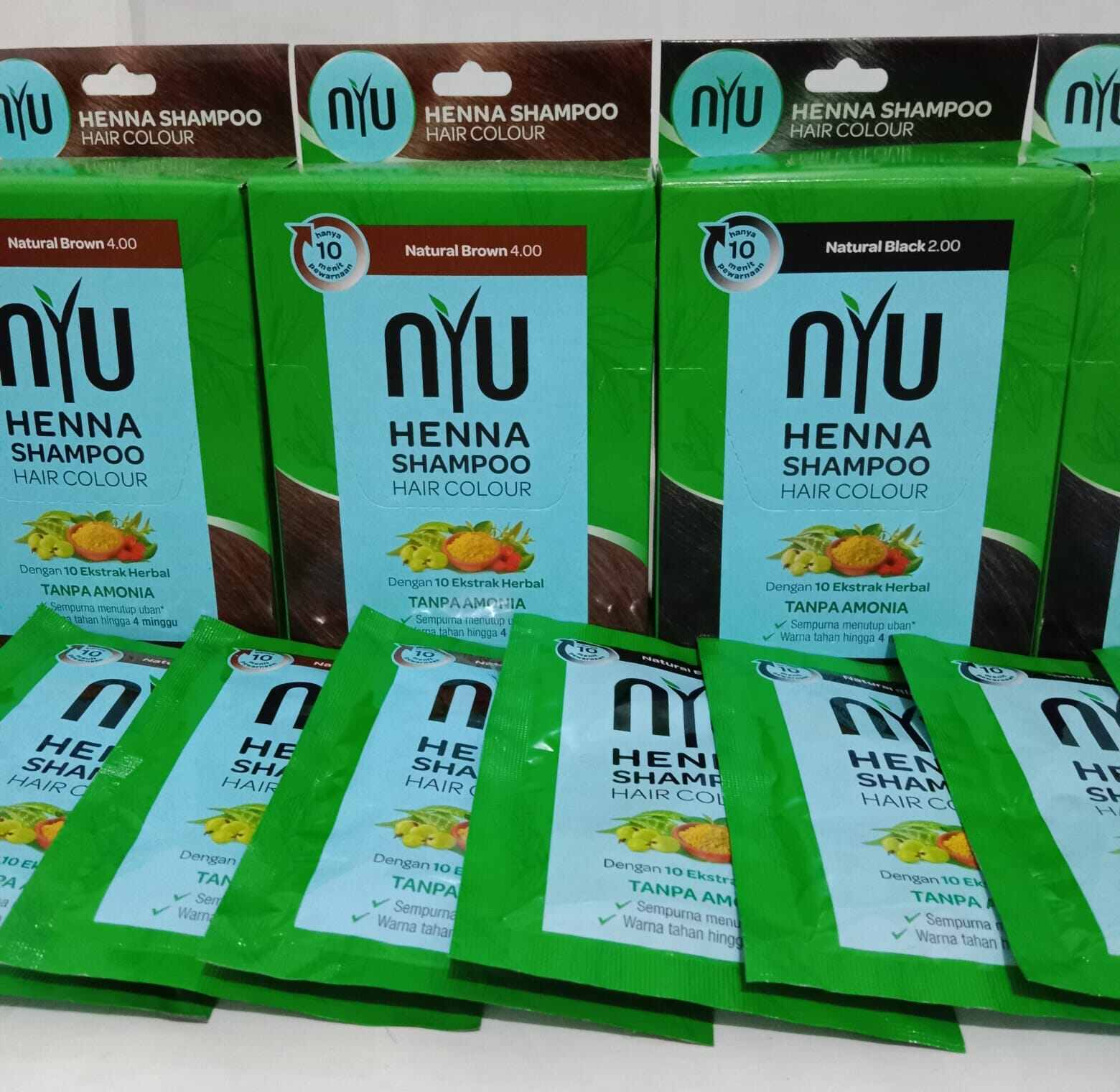 NYU HENNA SHAMPOO Hair colour / shampoo pewarna rambut ( beli 1 saset ...