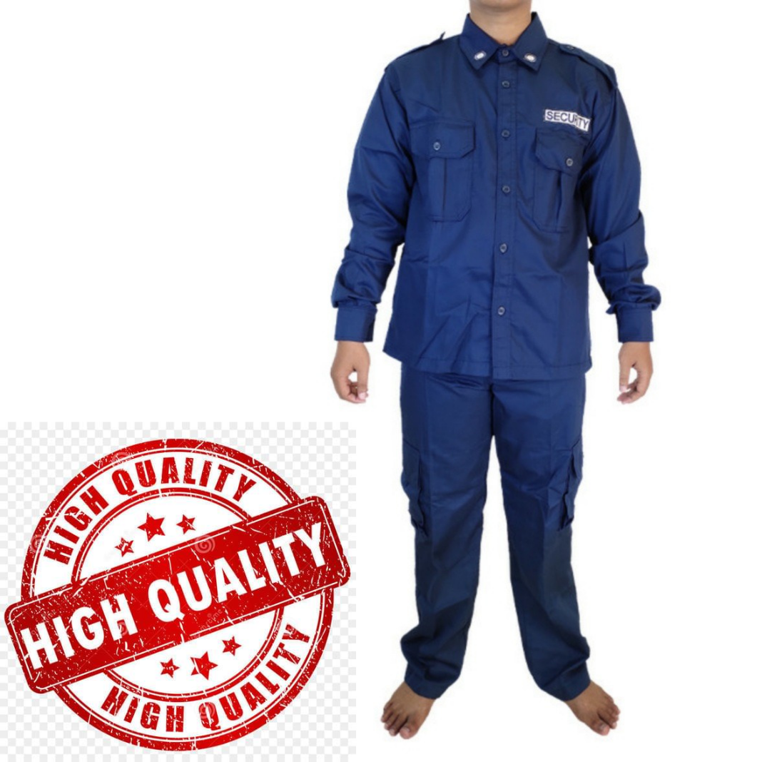 Pakaian Seragam Security SPBU Biru Pria wanita, Setelan Kerja Baju ...