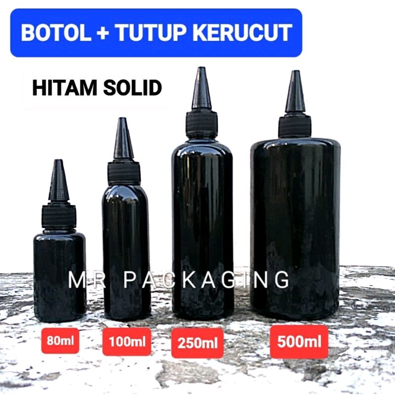 Botol Hitam Kerucut | Botol Tinta Item | Botol Minyak | Black Bottle ...