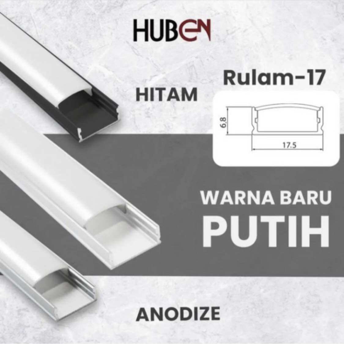 Lis Rel Rumah Lampu Akrilik Set Cover LED Strip HUBEN Rulam17 | Lazada ...