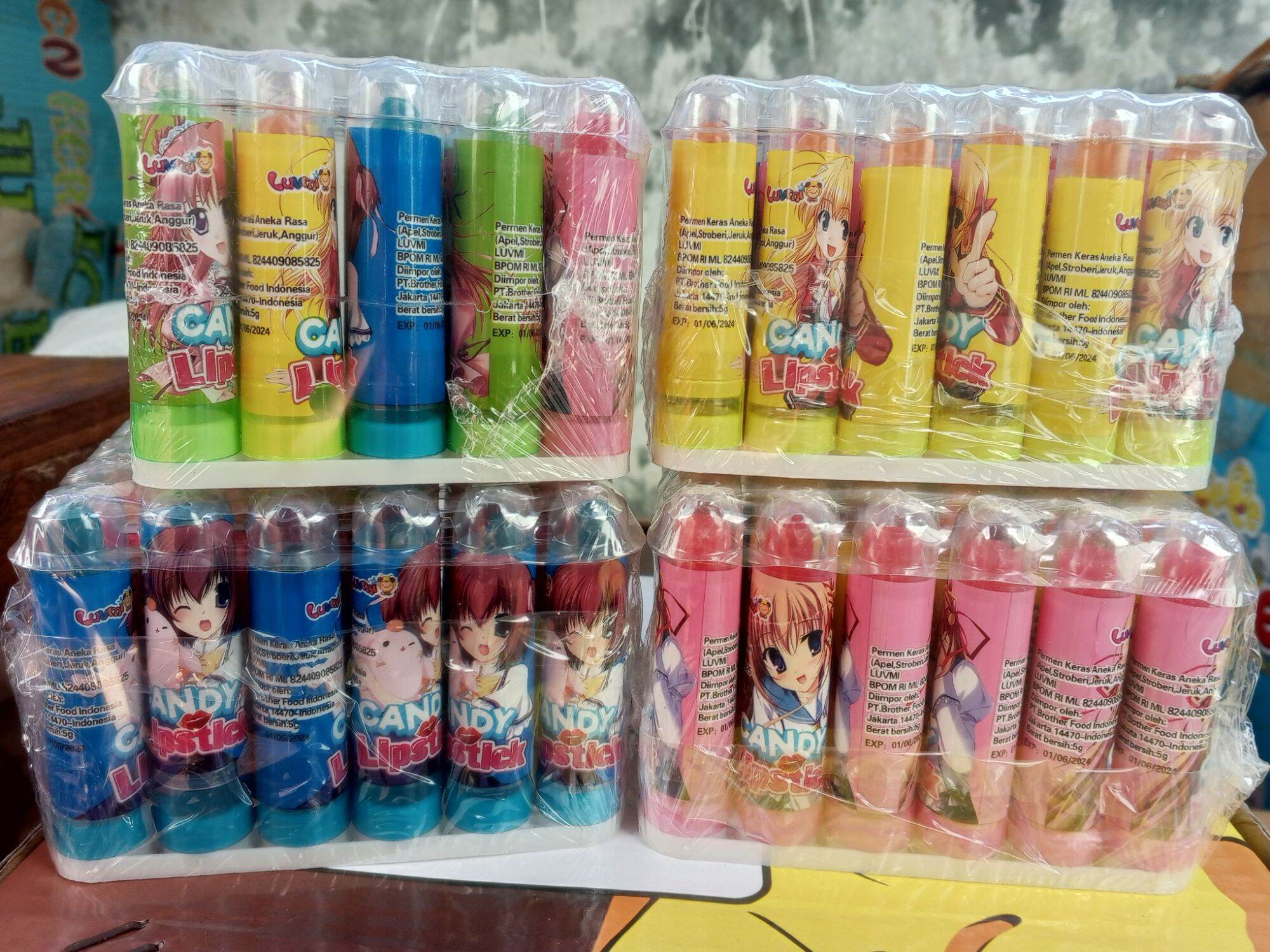 Permen Anak Warung Lipstik Rainbow 30pcs | Lazada Indonesia