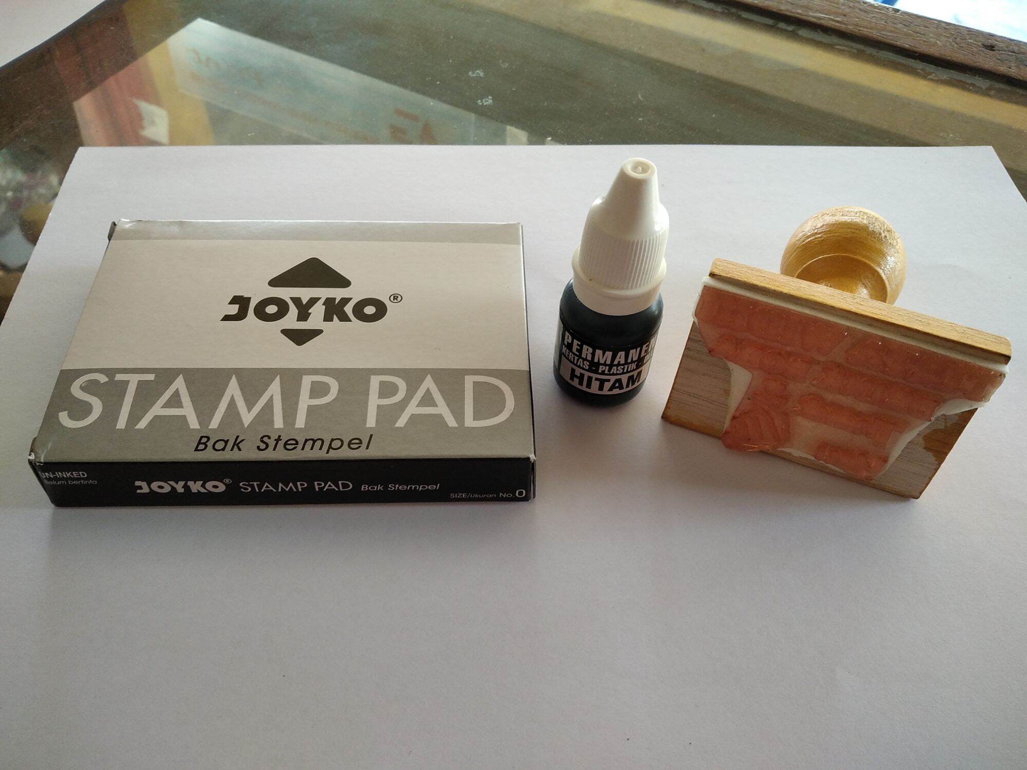 Stempel plastik 1 paket (stempel+ tinta + bak) 6x4 Cm | Lazada Indonesia