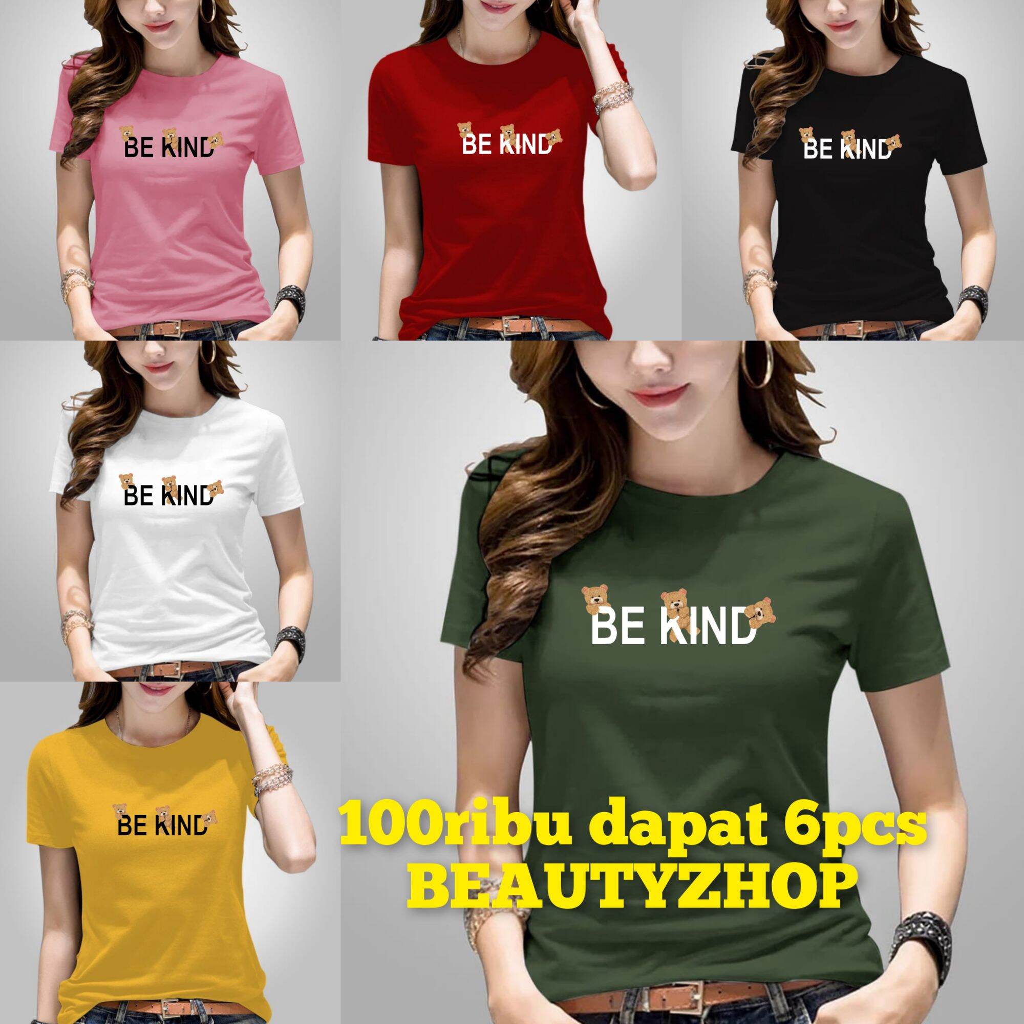 baju atasan wanita 95ribu dapat 6 pcs kaos oblong cwe lengan pendek ... baju atasan wanita 95ribu dapat 6 pcs kaos oblong cwe lengan pendek ...