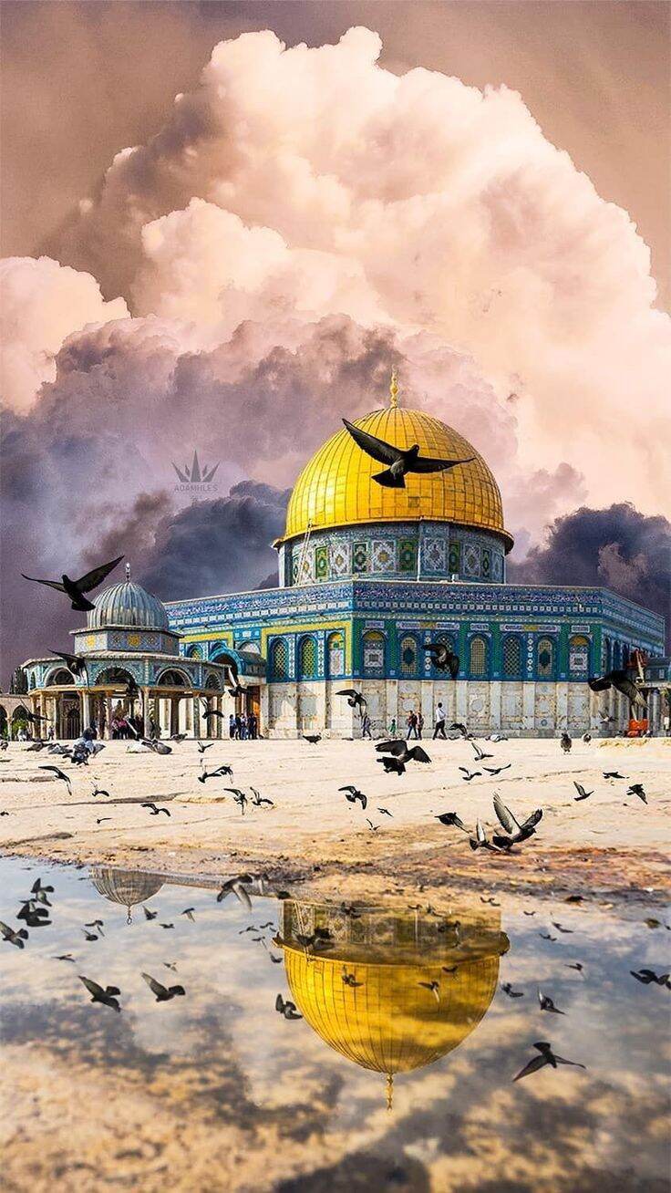 hiasan dinding lukisan cetak masjid Al Aqsa Palestina plus bingkai ...