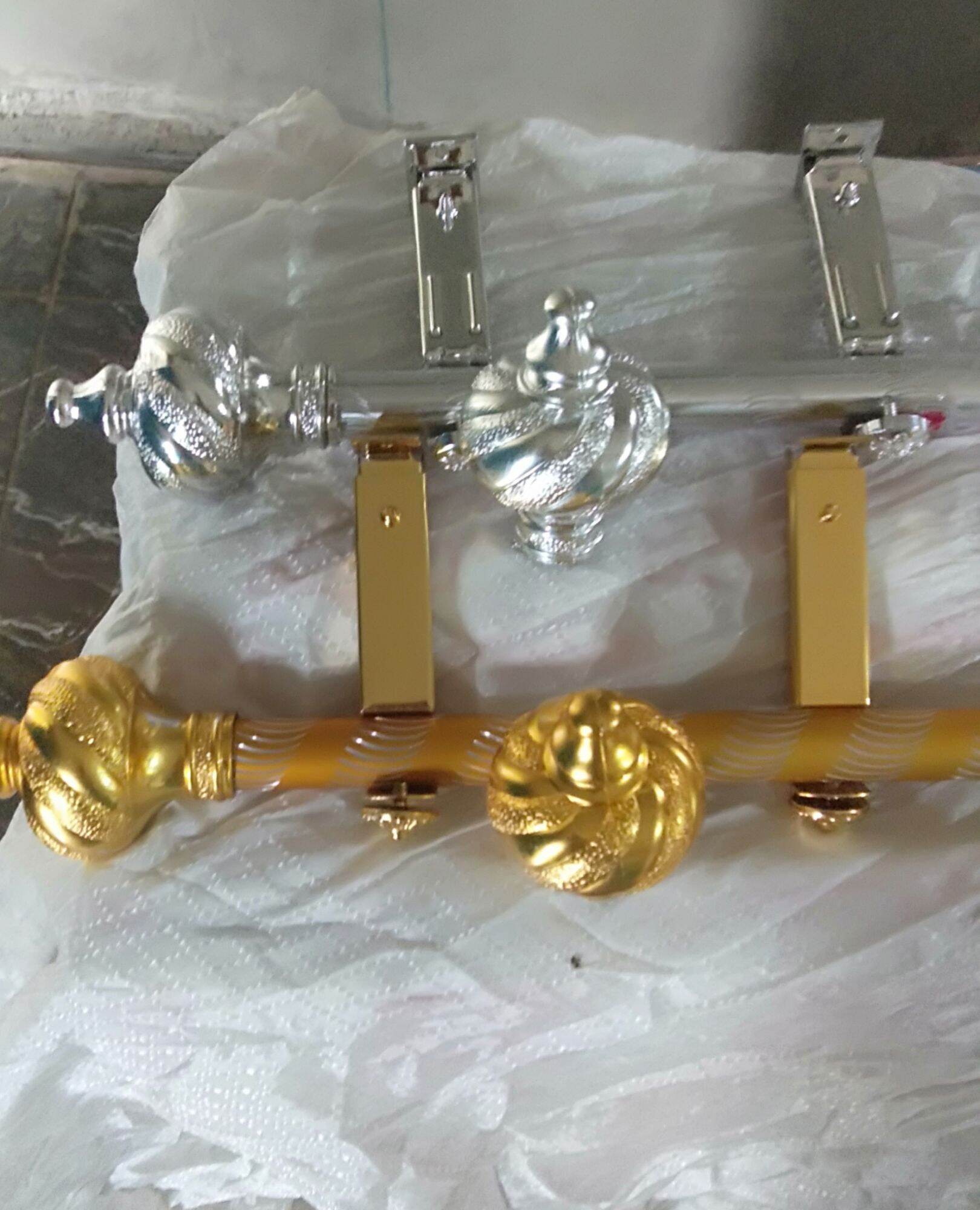 batang / tiang gordyn horden cantik warna siver dan kuning gold ...