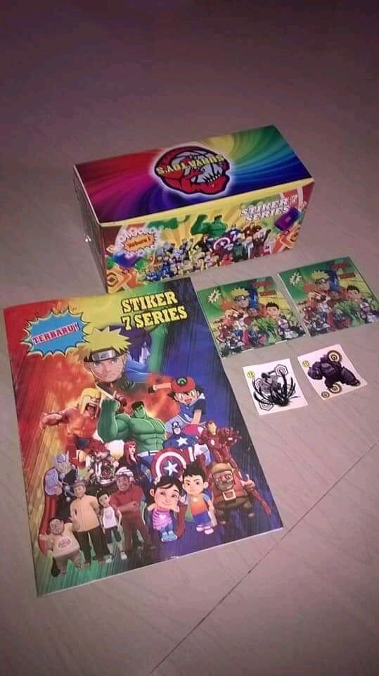 mainan sticker buku collection isi 200 per 1 box udah free 1 buku ...