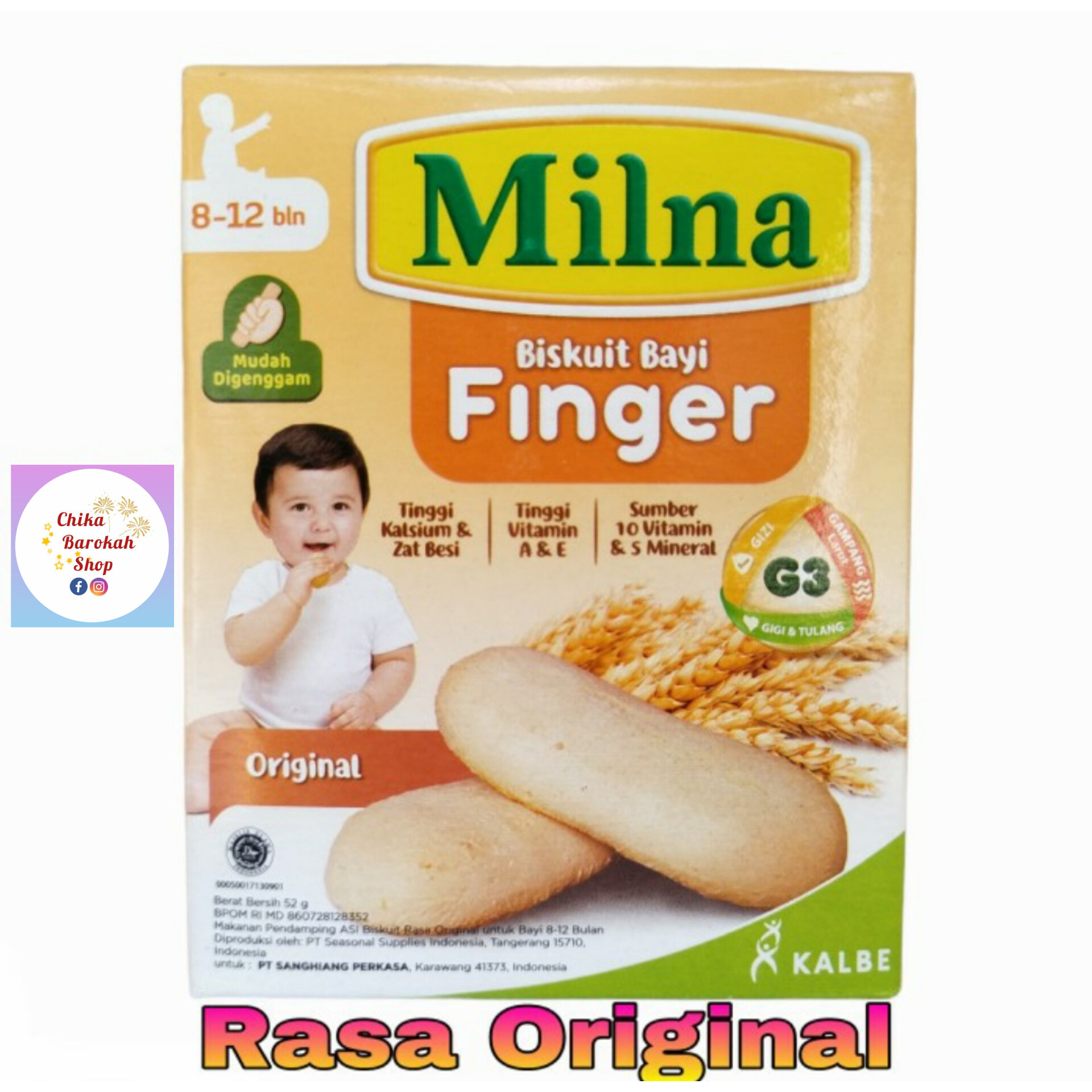 Milna Biskuit Finger Original 52gr Per Box | Lazada Indonesia
