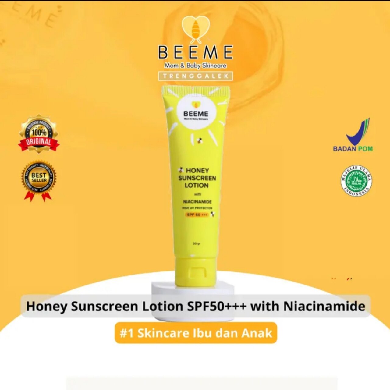 BEEME SUNSCREEN SPF 50+++ WITH NIACINAMIDE SKINCARE IBU DAN ANAK Halal ...